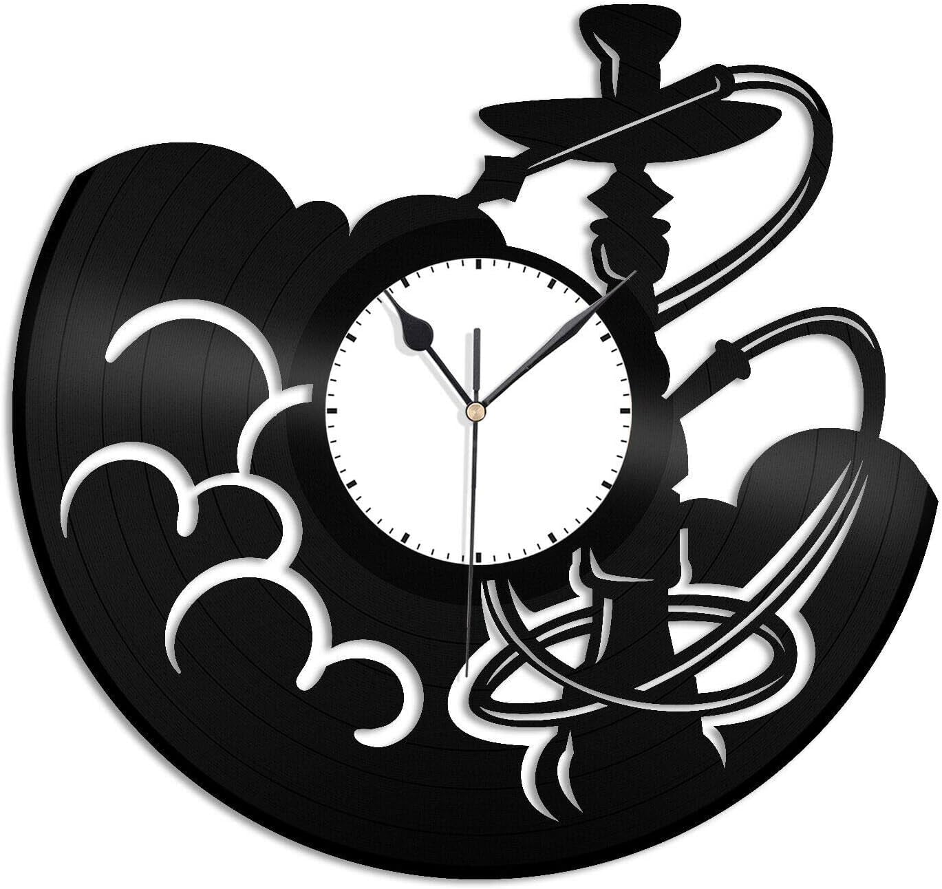Hookah Smoke 3D Wall Clock Vinyl Wall Clock,Vinyl Record Clock Wall Art ...