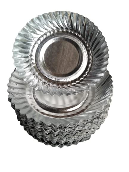 Hookcart Disposable Silver Coated Paper Plate for Party Kitchen and ...
