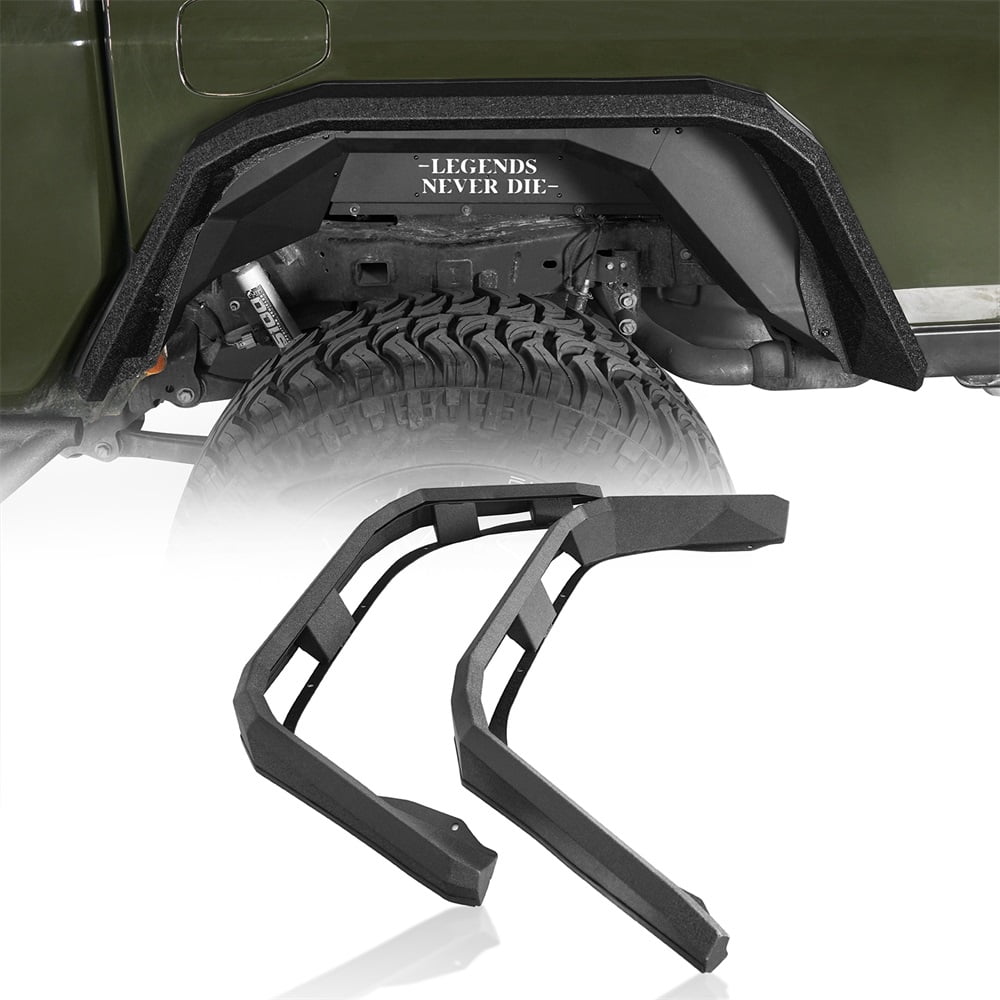 Hooke Road 2Pcs Steel Rear Flat Wheel Fender Flares Guard Fit Jeep ...