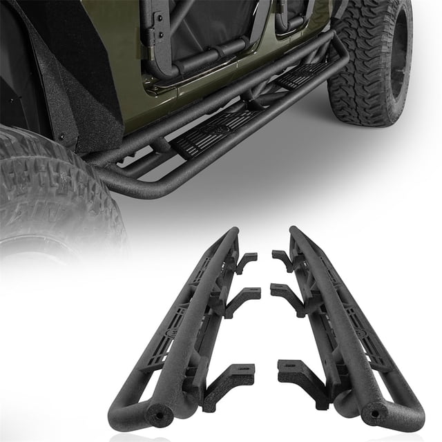 Hooke Road Off-Road Textured Black Side Steps for 2020-2023 Jeep ...
