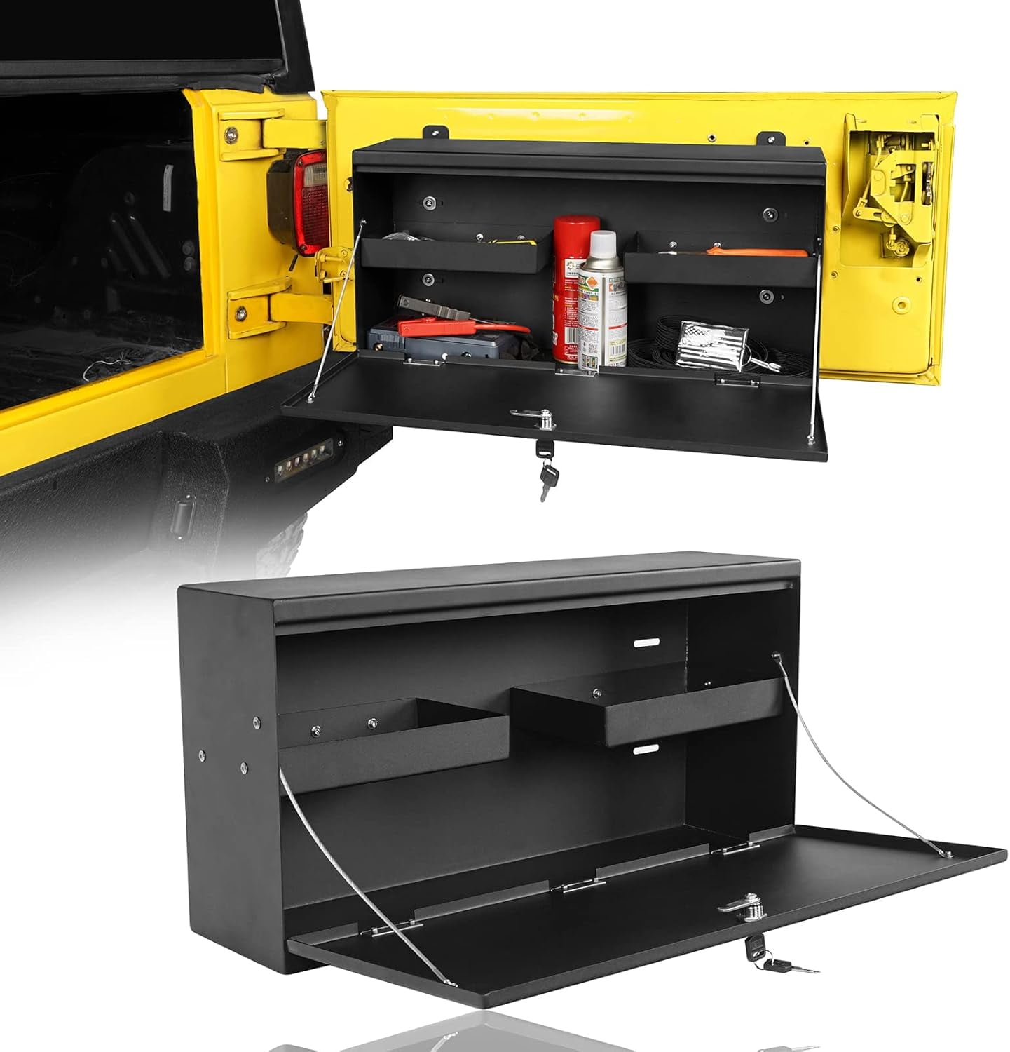 Hooke Road Tailgate Table Storage Lock Box Compatible with TJ 1997-2006 ...