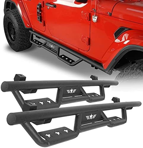Hooke Road Wrangler JL Running Board Side Step Bars for 2018-2024 Jeep ...