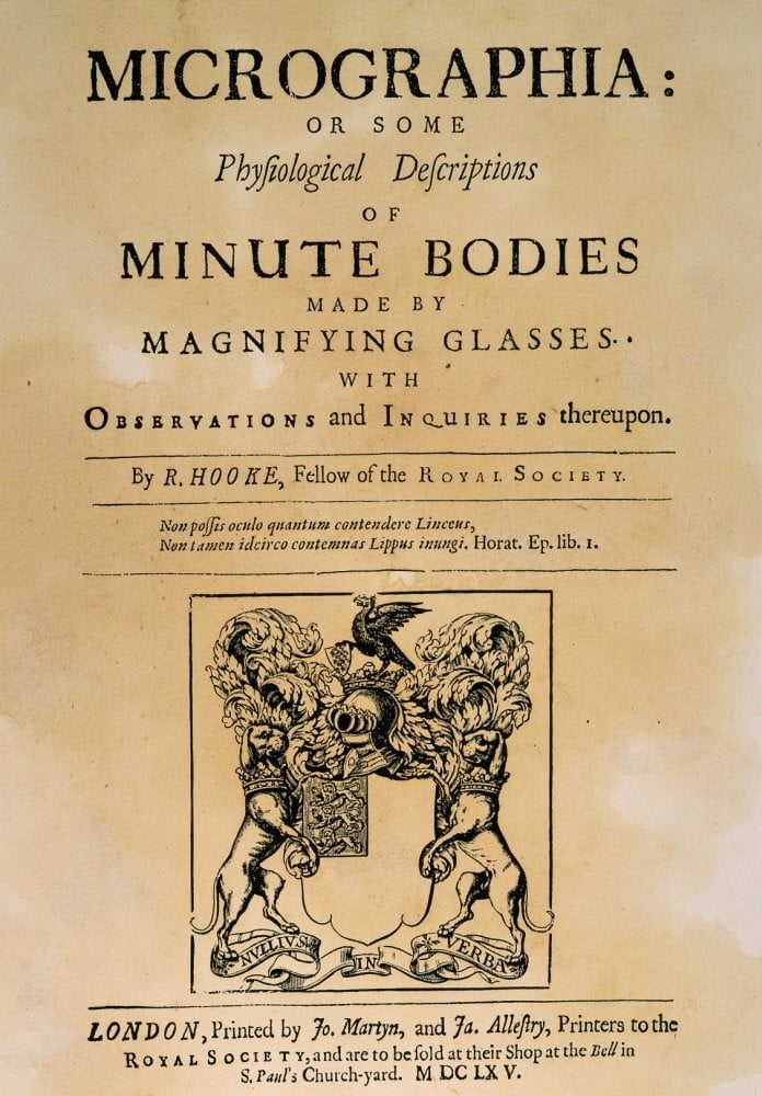 HookeS Micrographia Ntitle-Page Of The First Edition Of Robert HookeS ...
