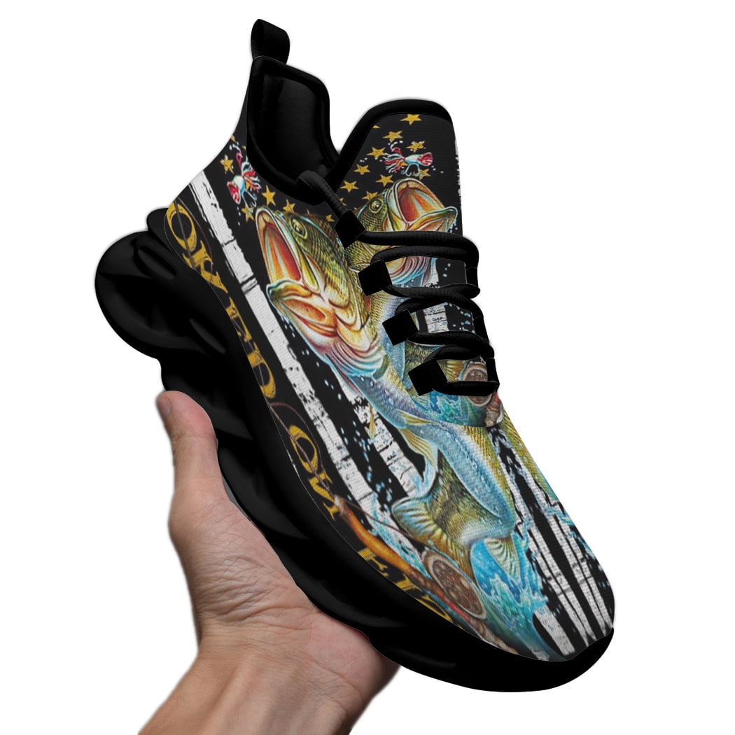 Hooked On Fishing Shoes Sneakers Black Size 6 - Walmart.com