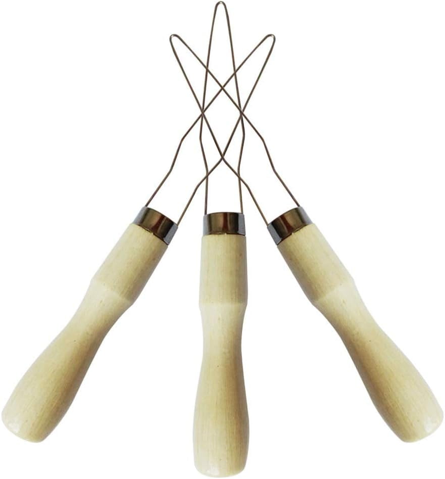 Hooks 3pcs Button Hook Tool Wooden Handle Stainless Steel Hook Portable ...