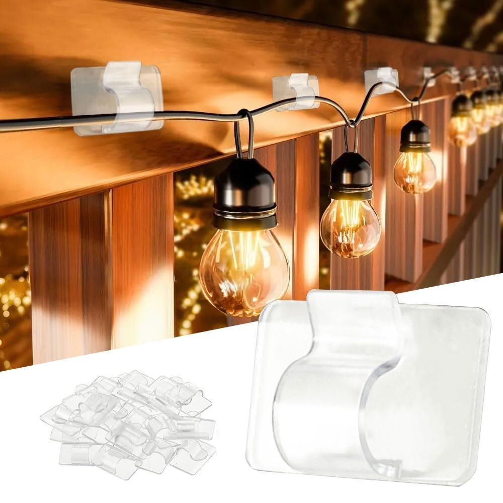 Hooks for Outdoor String Lights Clips Heavy Duty Cable Clips Waterproof ...