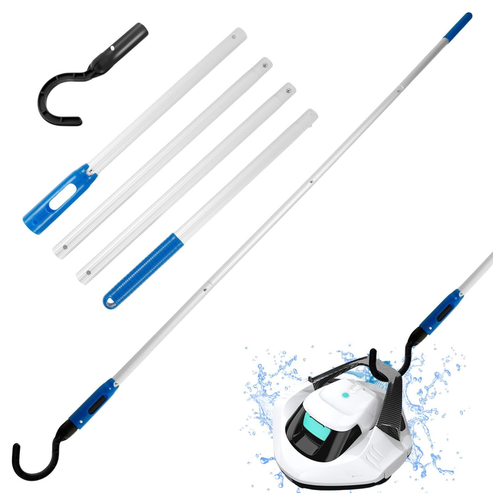 Hooks for Pool Robots,Pool Hooks for Poles with Telescopic Rod,152cm ...