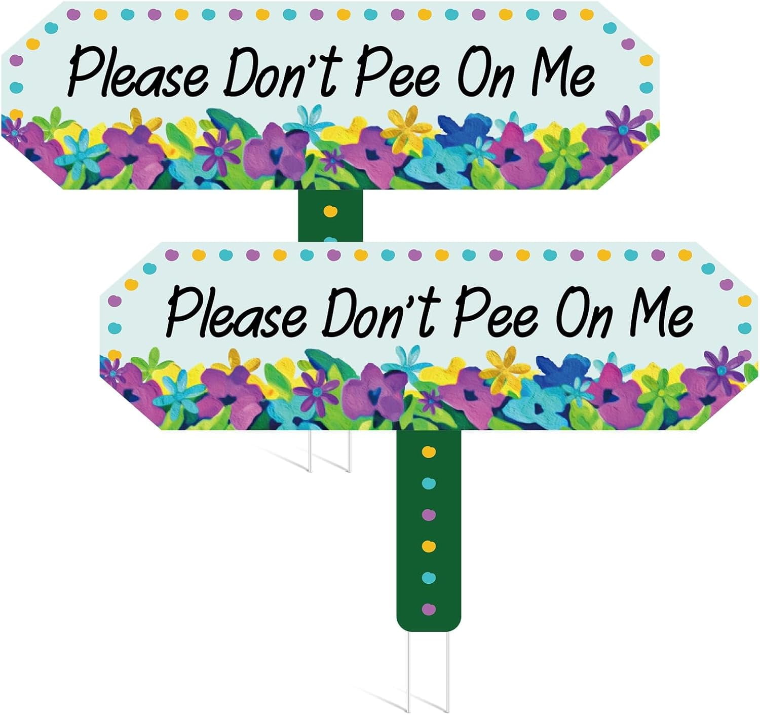 Hoolerry 2 Pcs No Peeing Dog Sign 11.5 x 9 Inch Please Don't Pee on Me ...