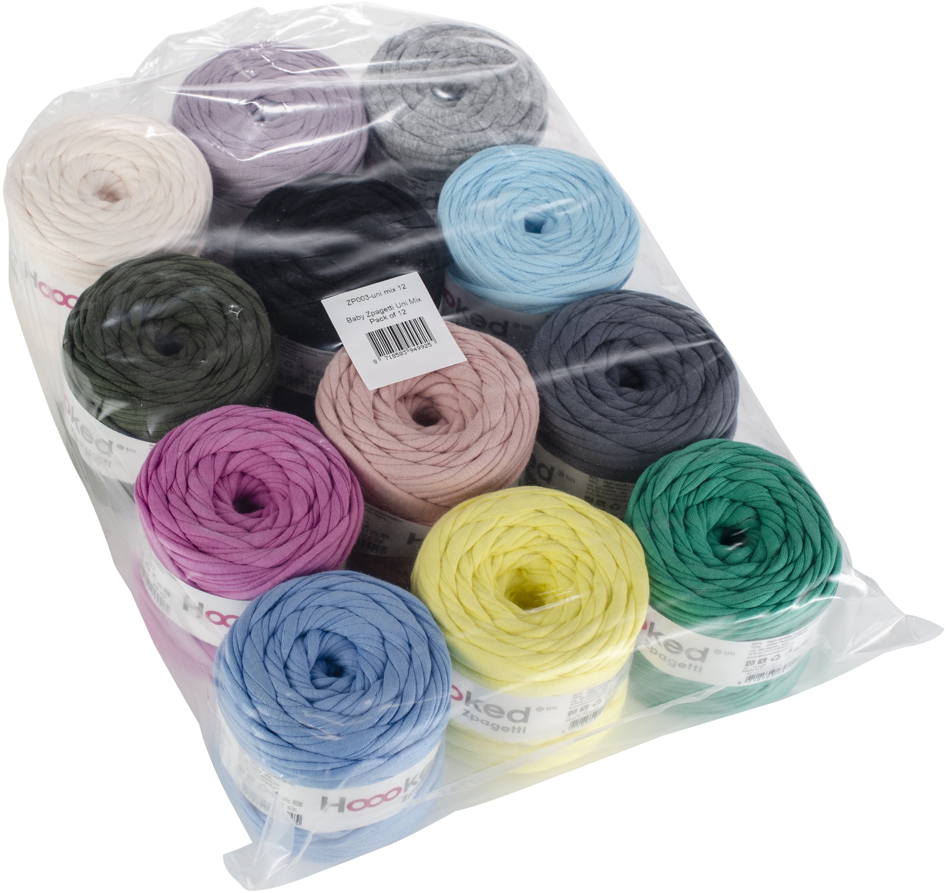 Hoooked Baby Zpagetti Yarn Set 12/Skeins-Unimix - Walmart.com
