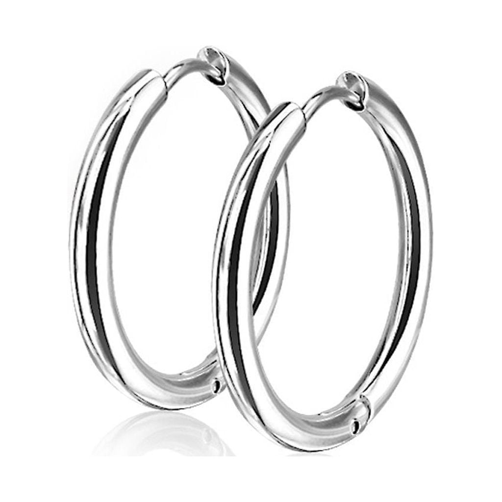 Hoop Earrings Hinge Action Seamless Stainless Steel 20 Gauge - Walmart.com