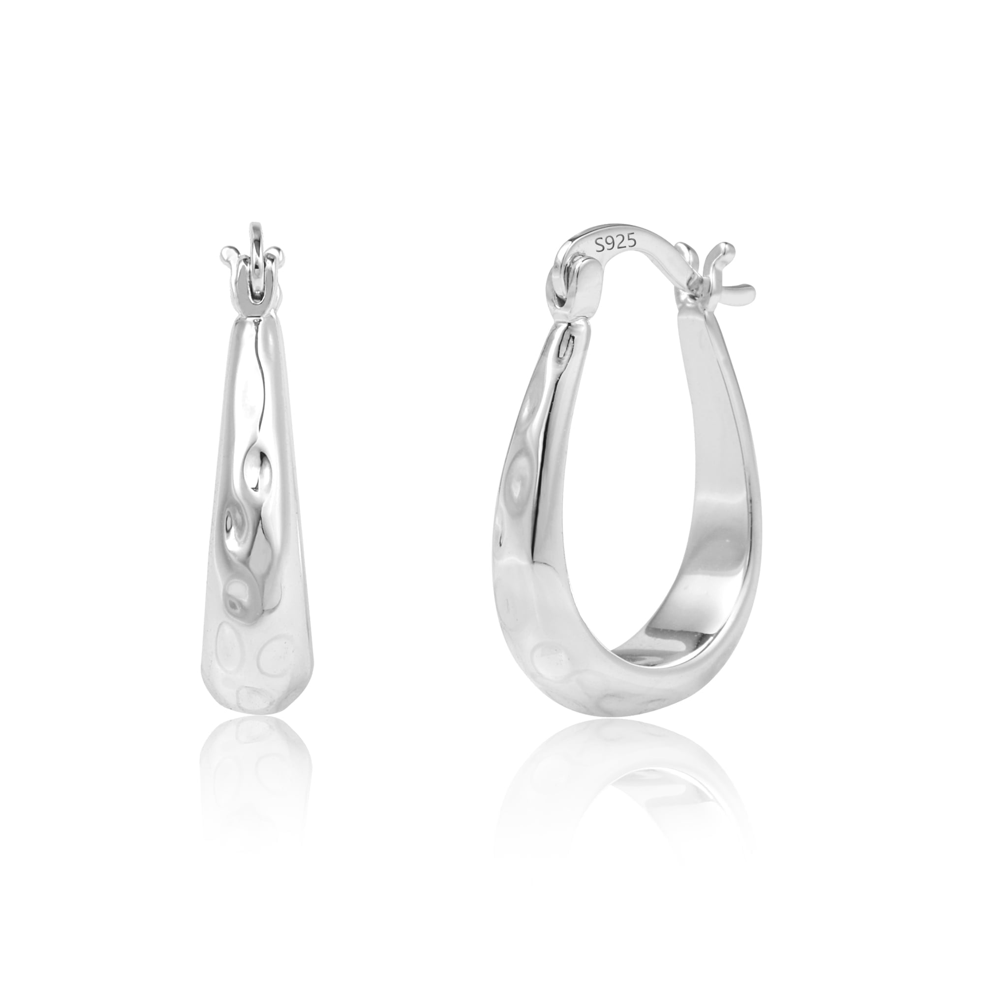 Hoop Earrings for Women Sterling Silver Plated Oval Hoop Earrings ...