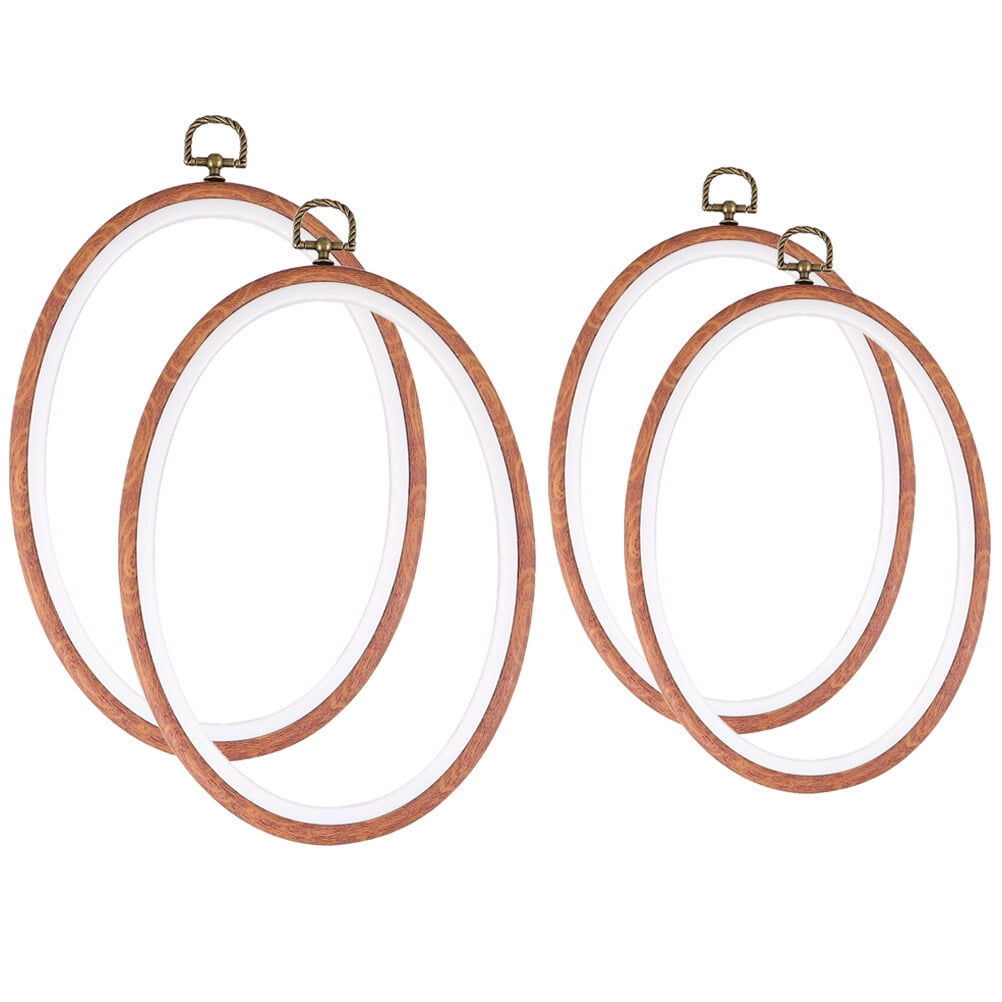 Hoop Embroidery Cross Oval Ring Circle Frame Wood Sewing Non Display ...