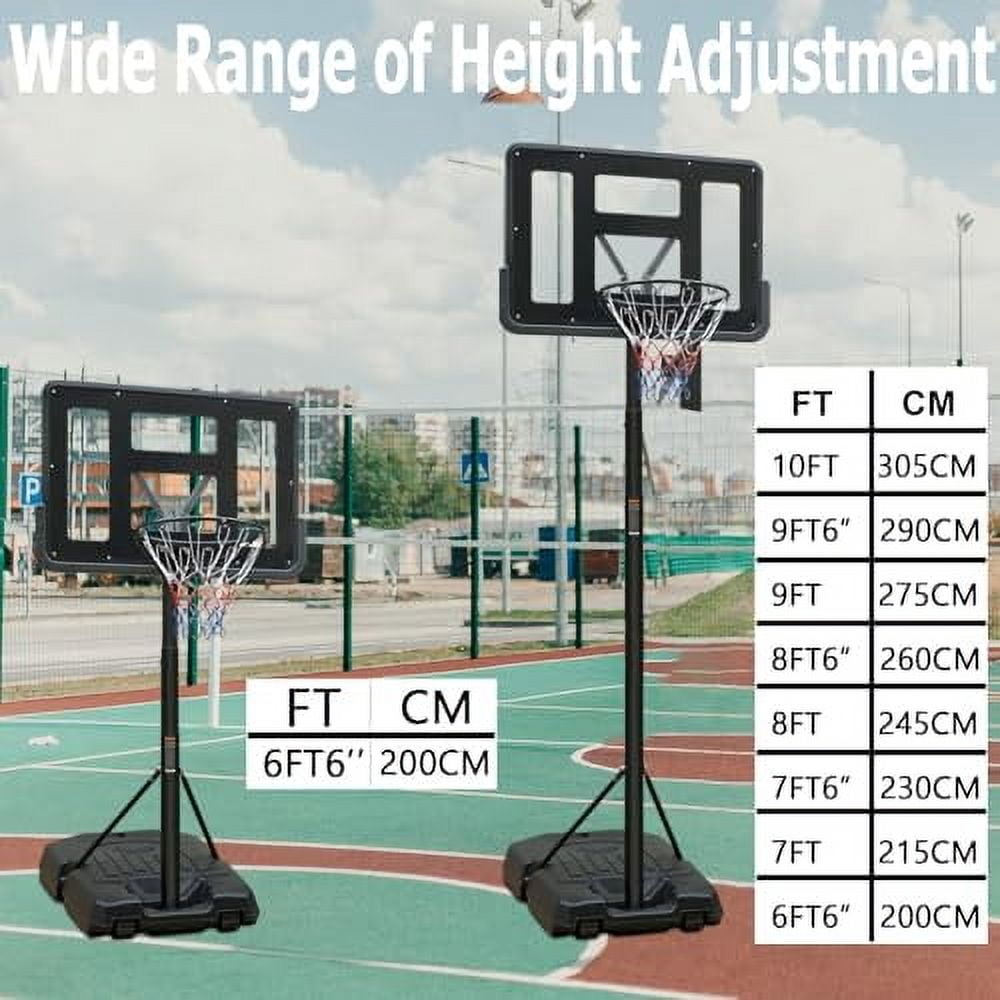 Hoop Outdoor Kids 6.6-10 ft Adjustable,Portable Hoop for Backyard ...