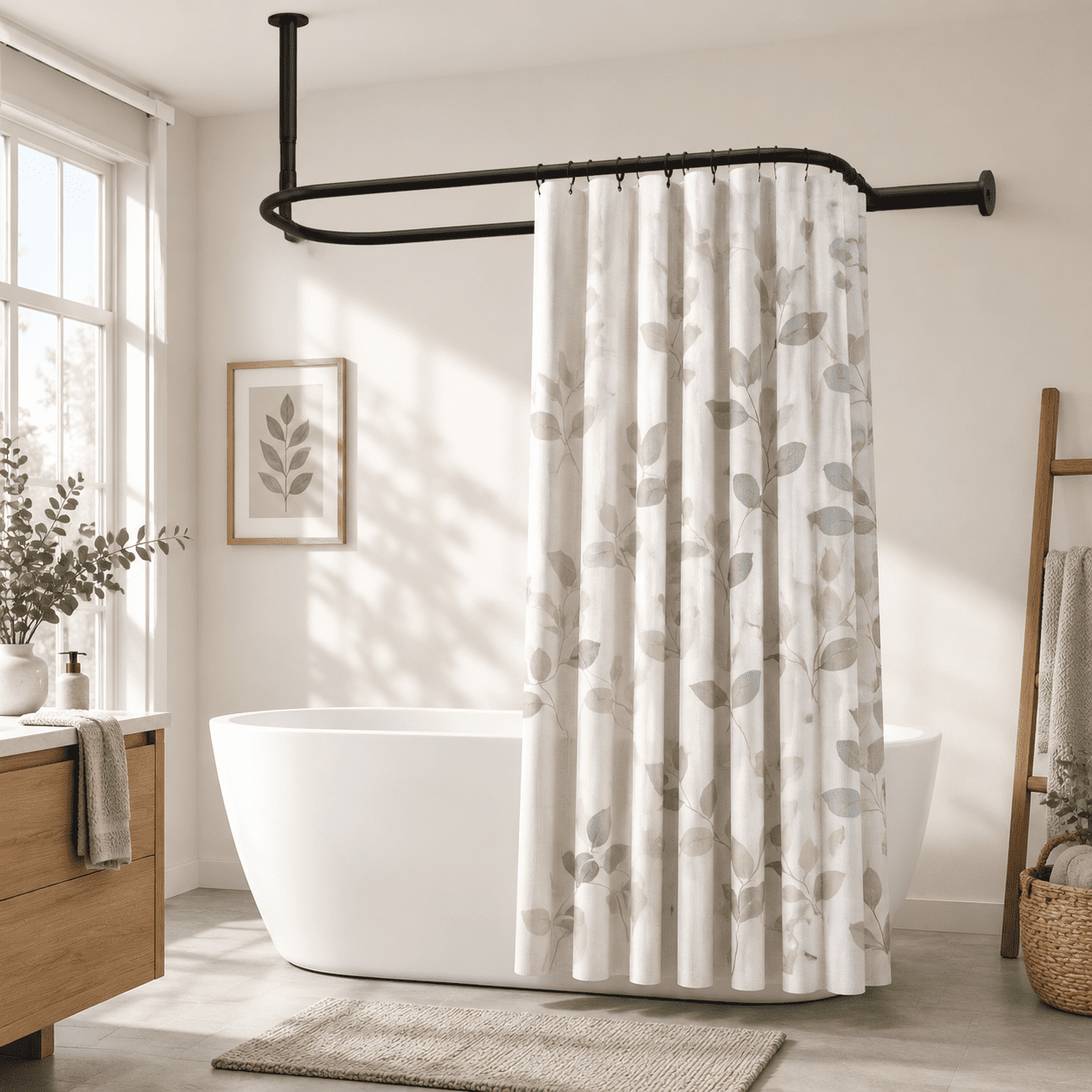 Hoop Shaped Shower Curtain Rod 58.3