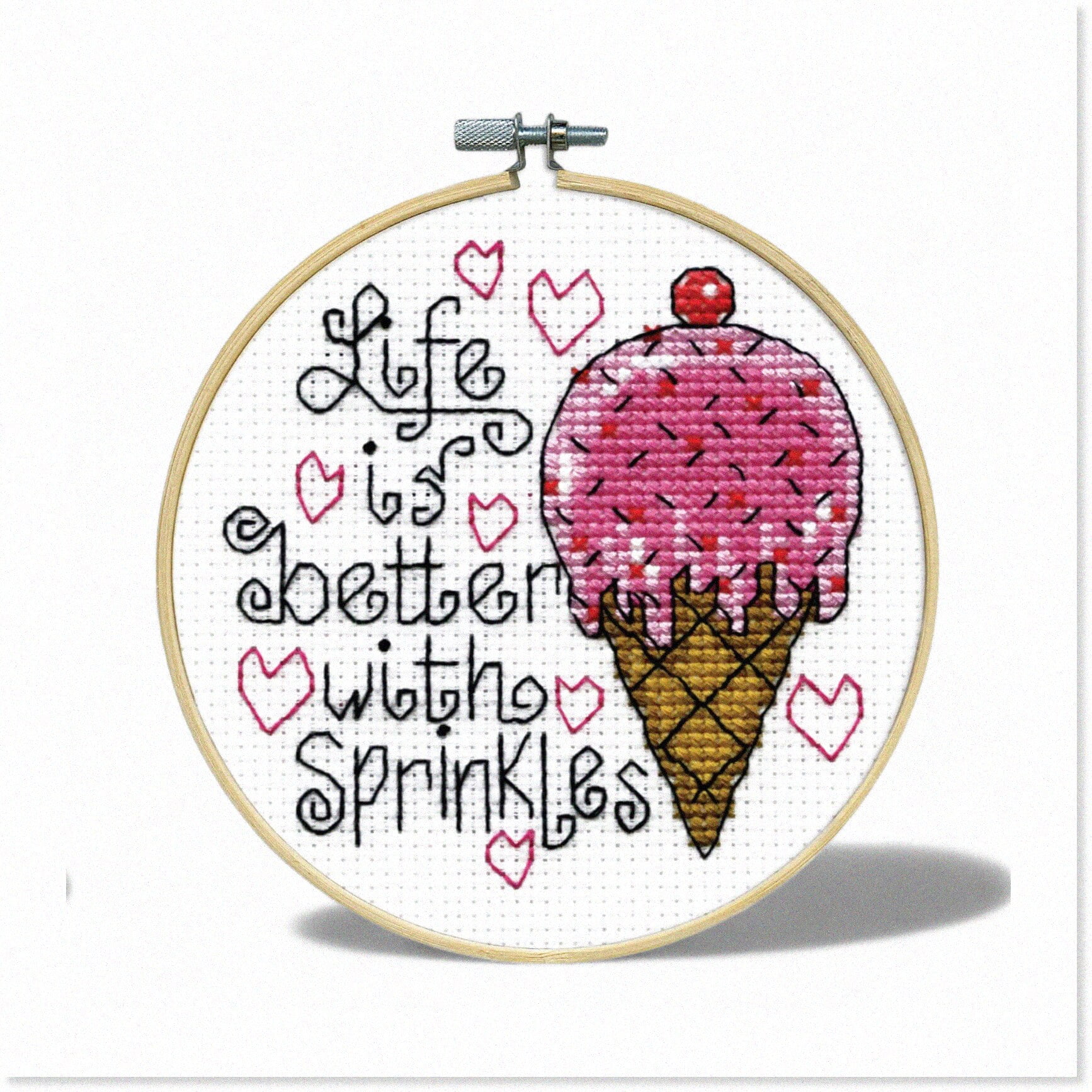 HoopSprinkleStitch: Delightful DIY Cross Stitch Kit for Colorful ...