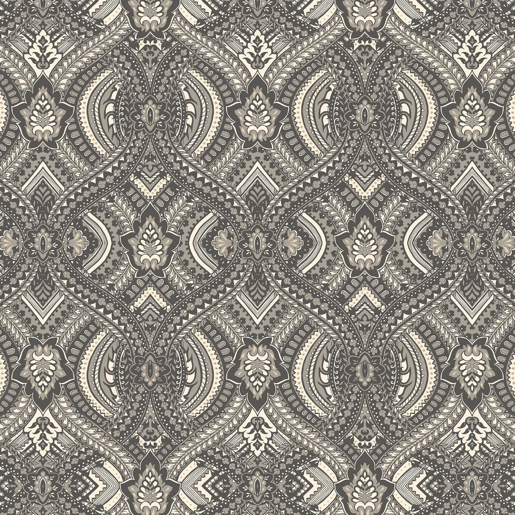 Hoopla Walls Ogee Black Peel and Stick Wallpaper - Walmart.com