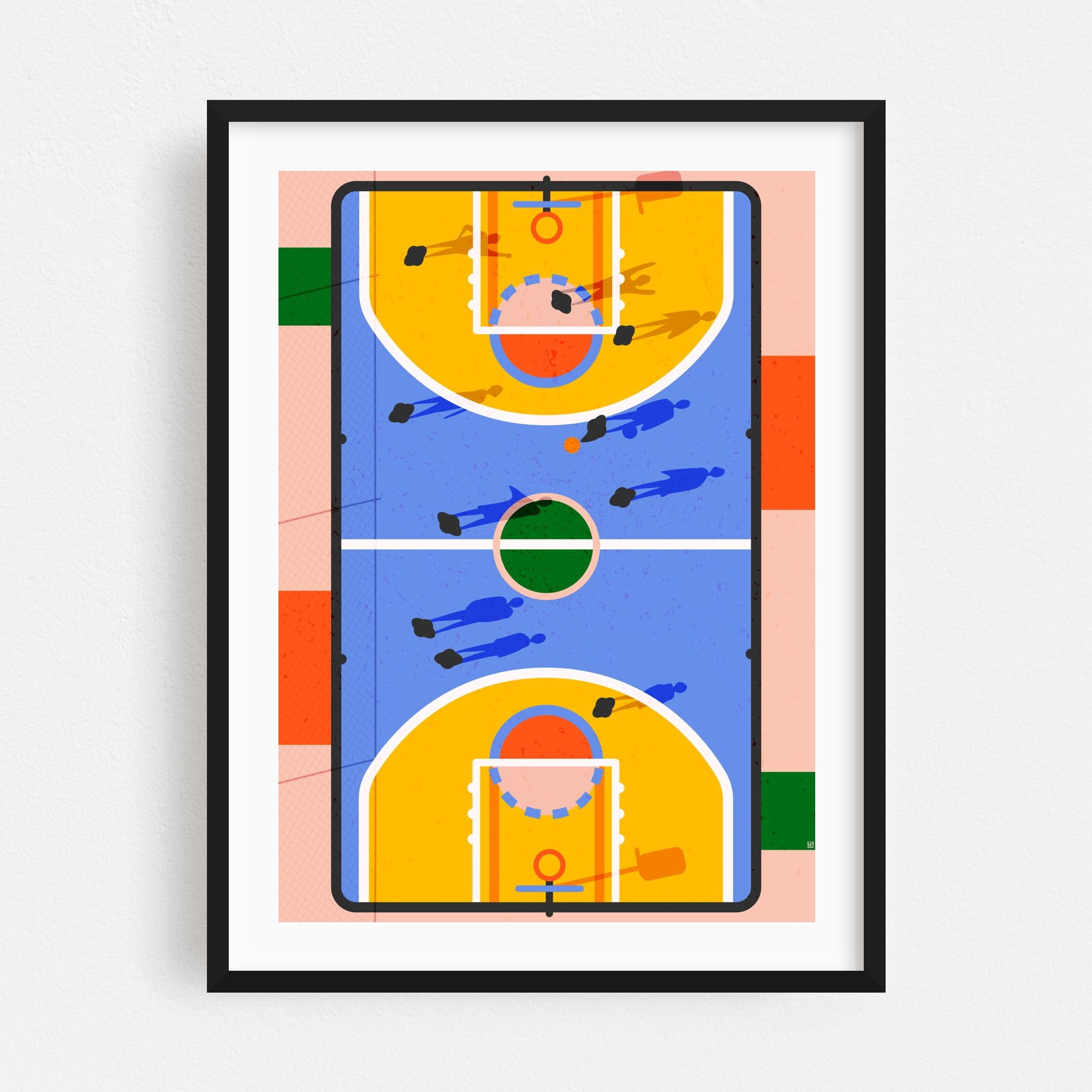 Hoops - Illustration Basketball Geometric Modern Art Abstract Sports ...