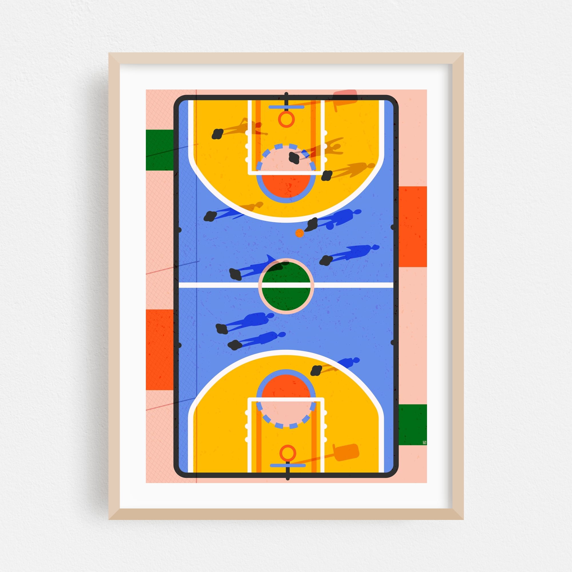Hoops - Illustration Basketball Geometric Modern Art Abstract Sports ...