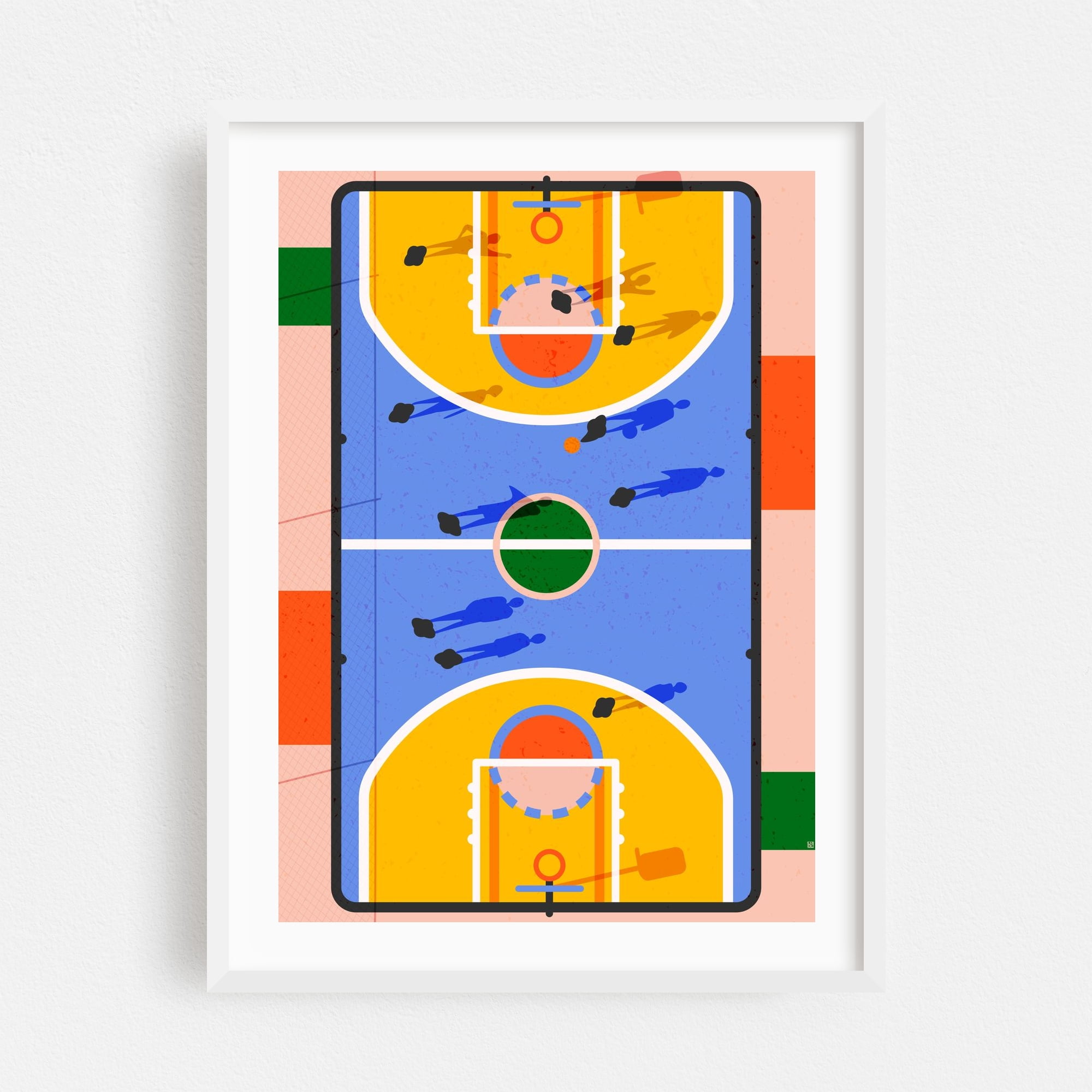 Hoops - Illustration Basketball Geometric Modern Art Abstract Sports ...