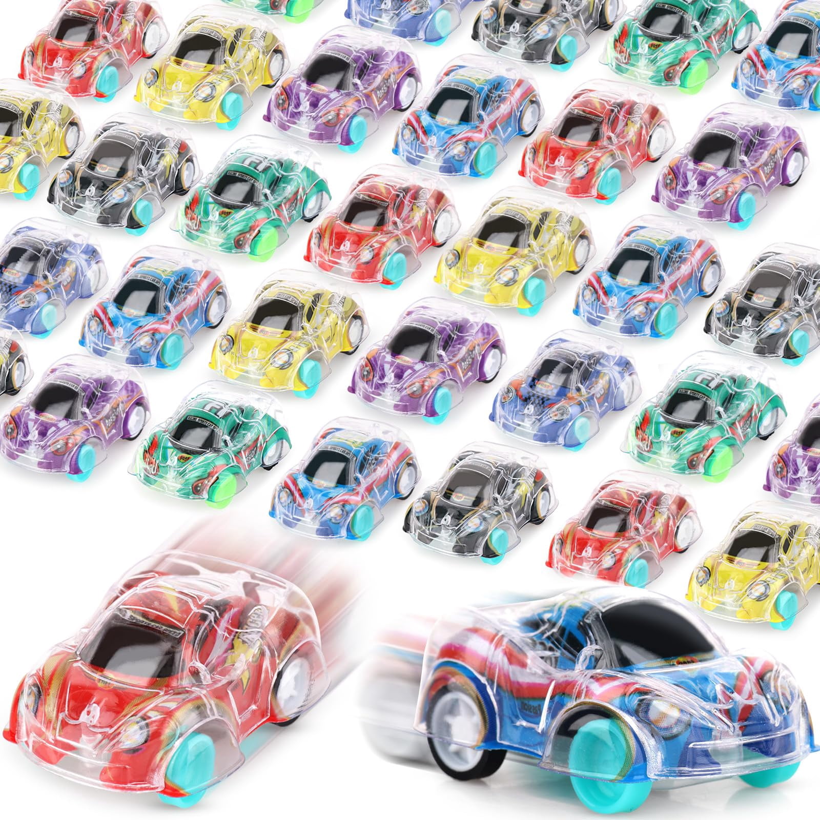 Hooqict 36 Pcs Mini Pull Back Car for Boys 4-8 Years Old Racing Car ...