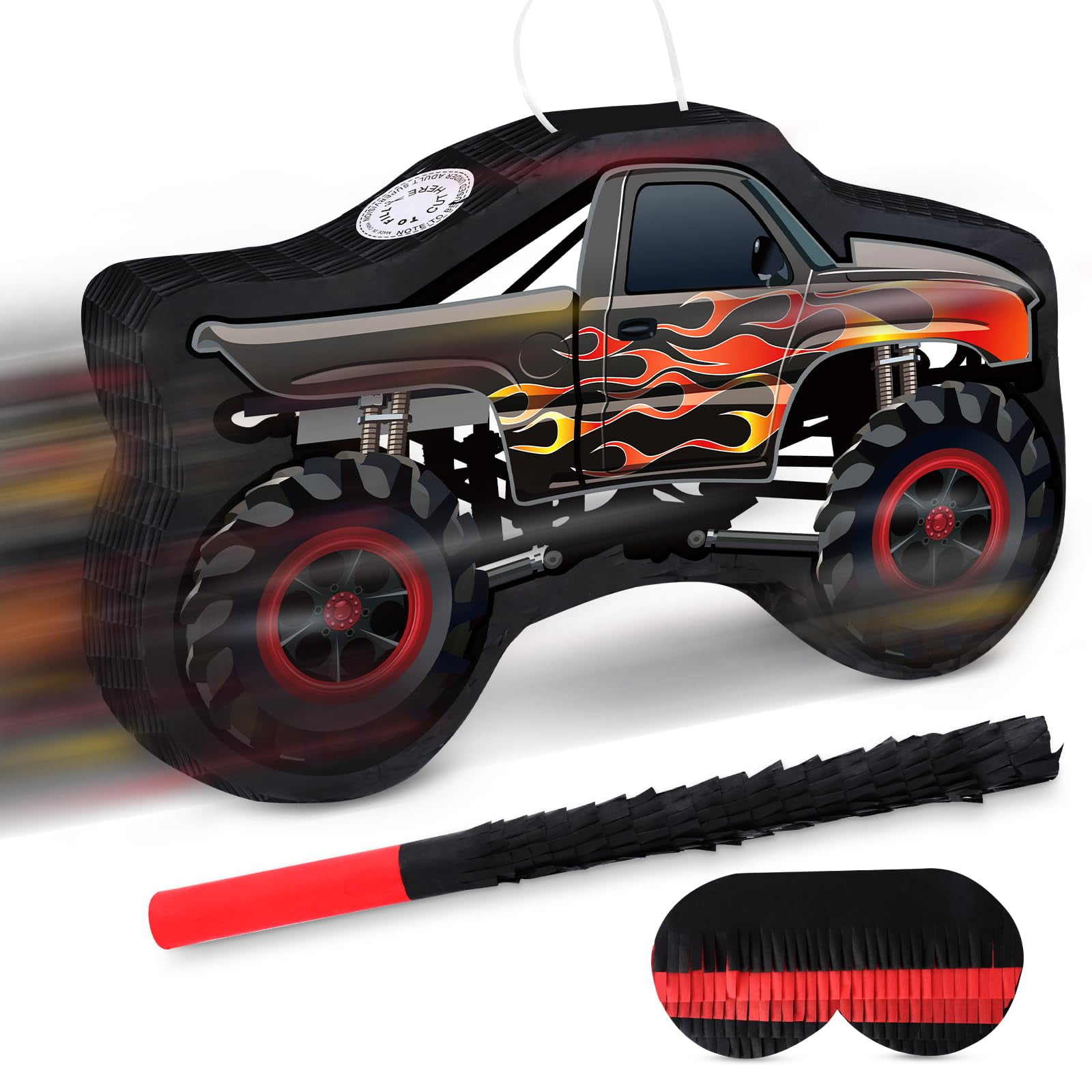 Hooqict Monster Truck Pinata STF9 Car Birthday Pinata with Blindfold ...