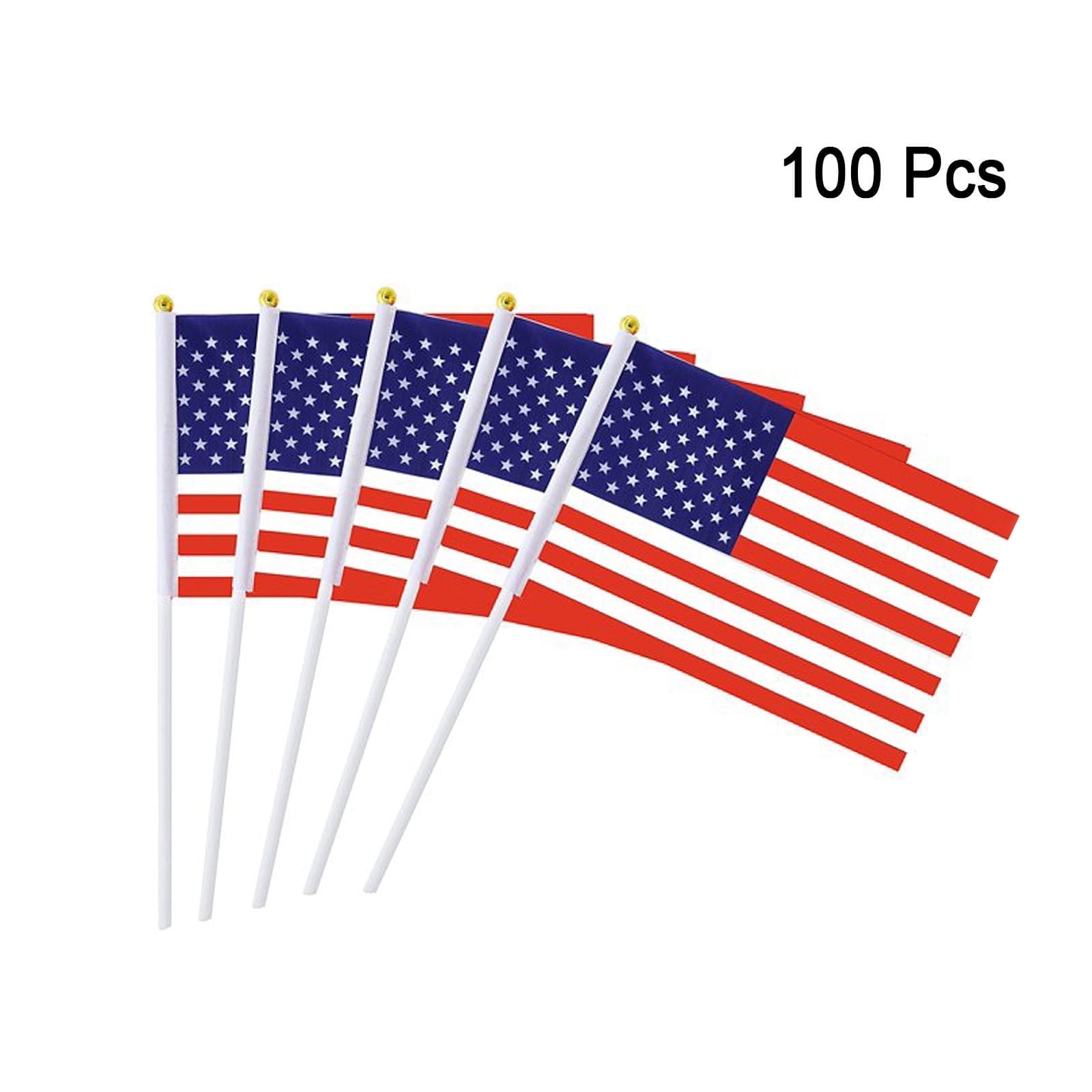 Hooray 100Pc Hand Wave Flag,100 Pack Usa Hand Held Flag United States ...