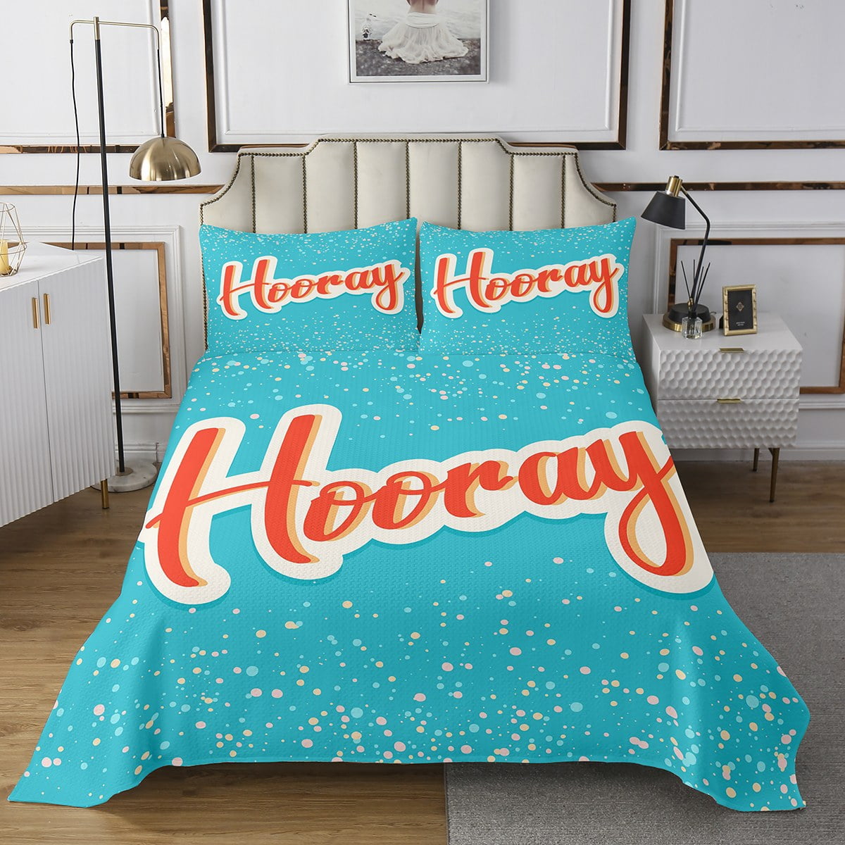 Hooray Bedspread Set Birthday Gifts King Size for Women Men, for Easter ...