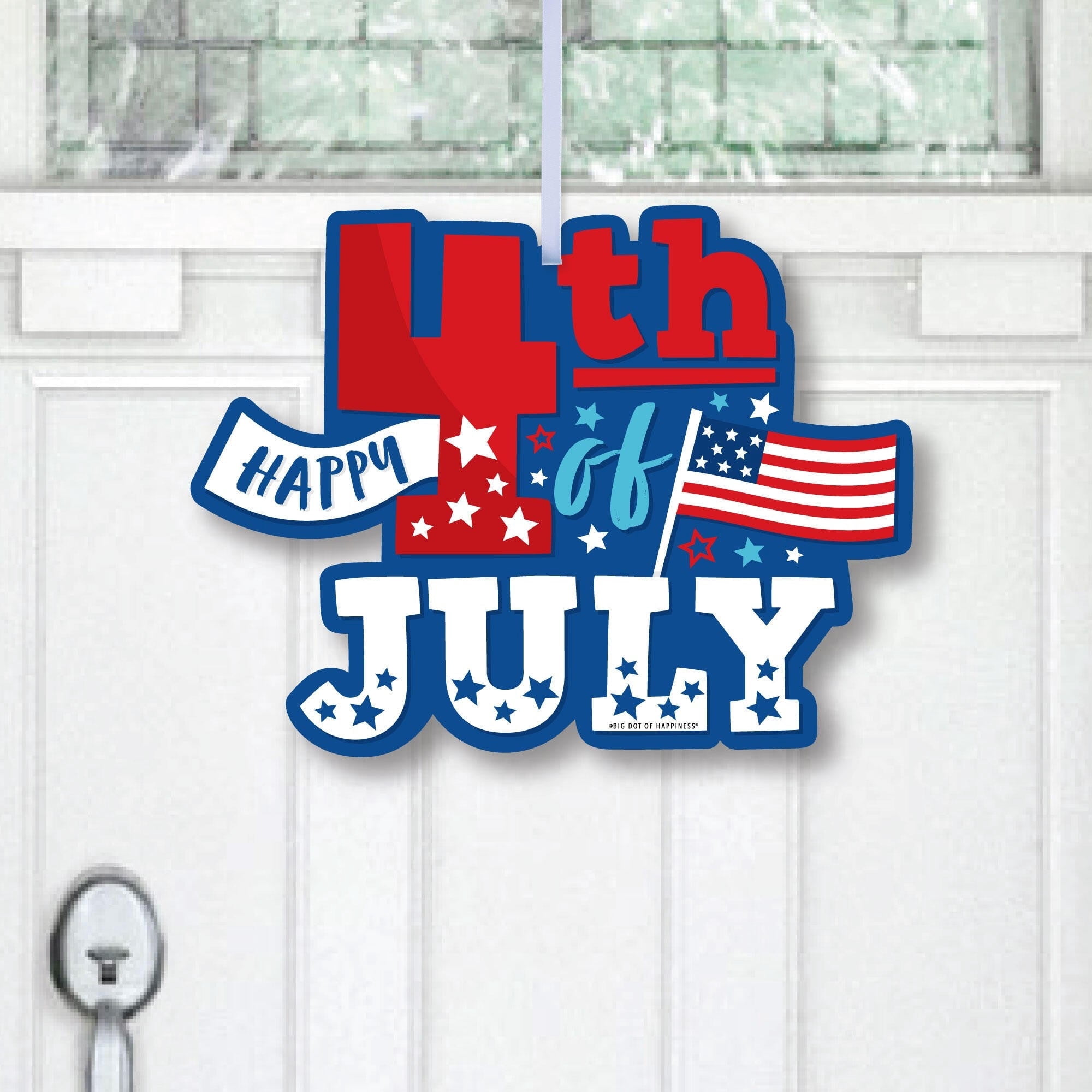 Hooray Firecracker 4th of July - Hanging Porch Red, White and Royal ...