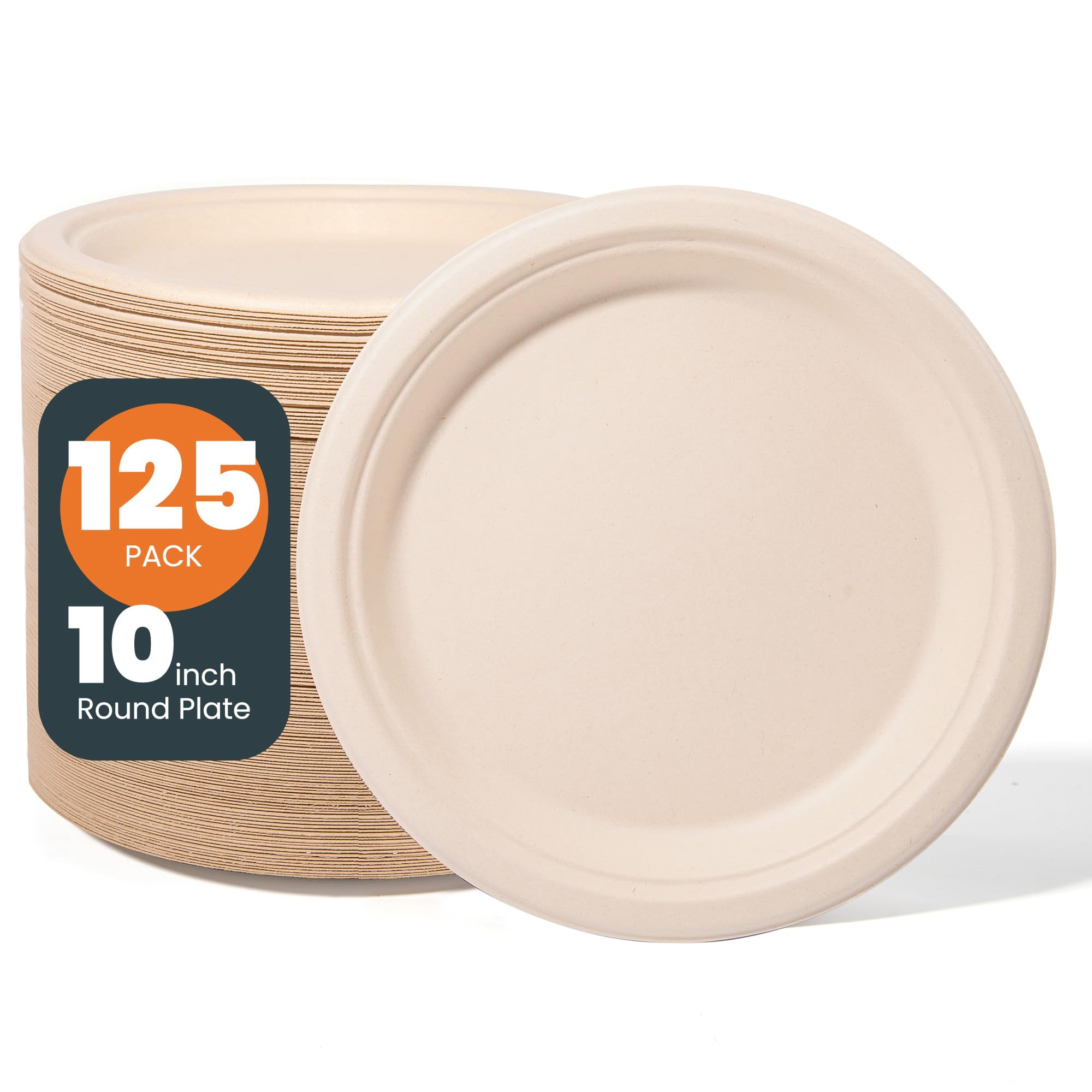 Hooray Mida 100% Compostable Plates - AFN1125-Count Heavy Duty ...