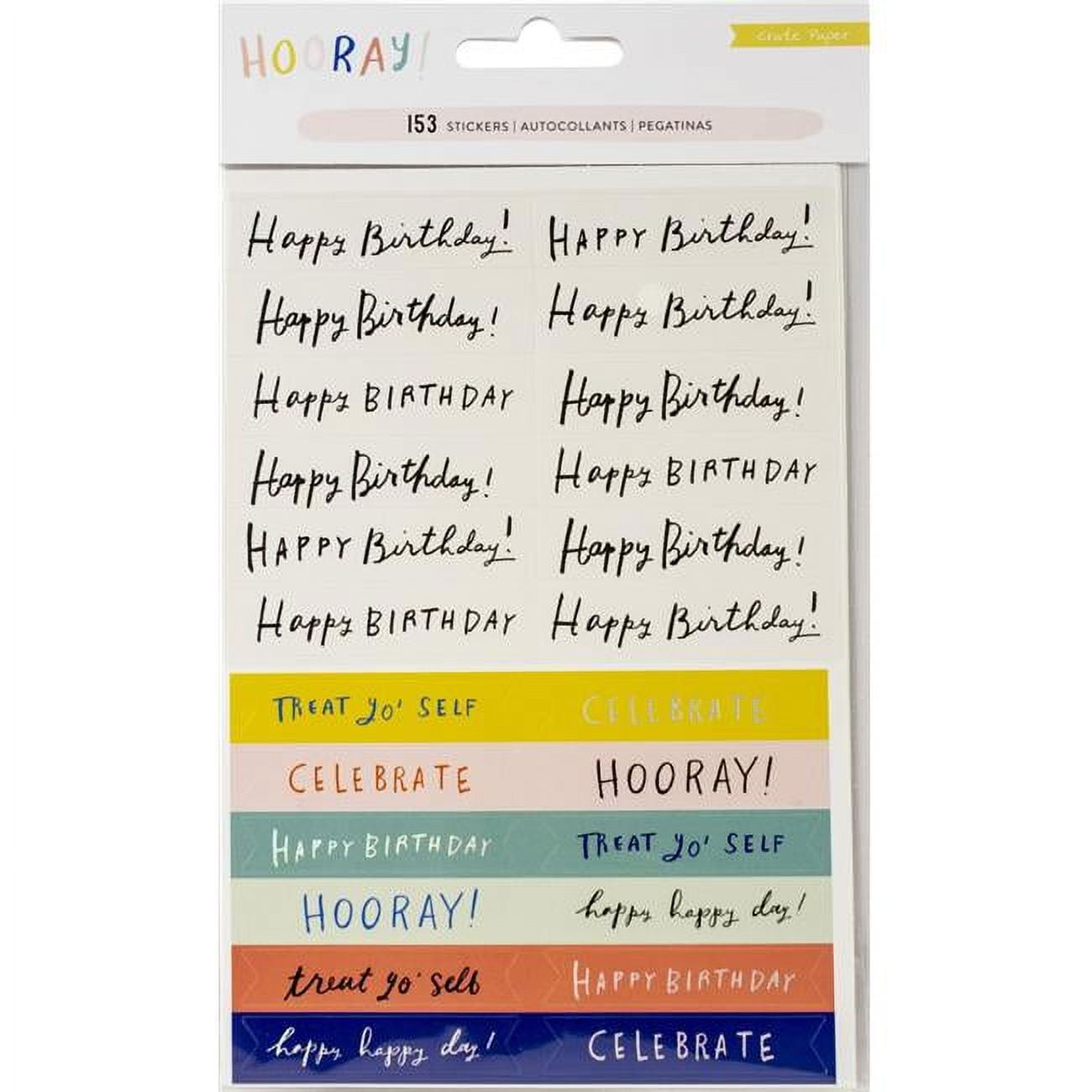 Hooray Phrase Stickers 153/Pkg-W/Glitter & Foil Accents - Walmart.com