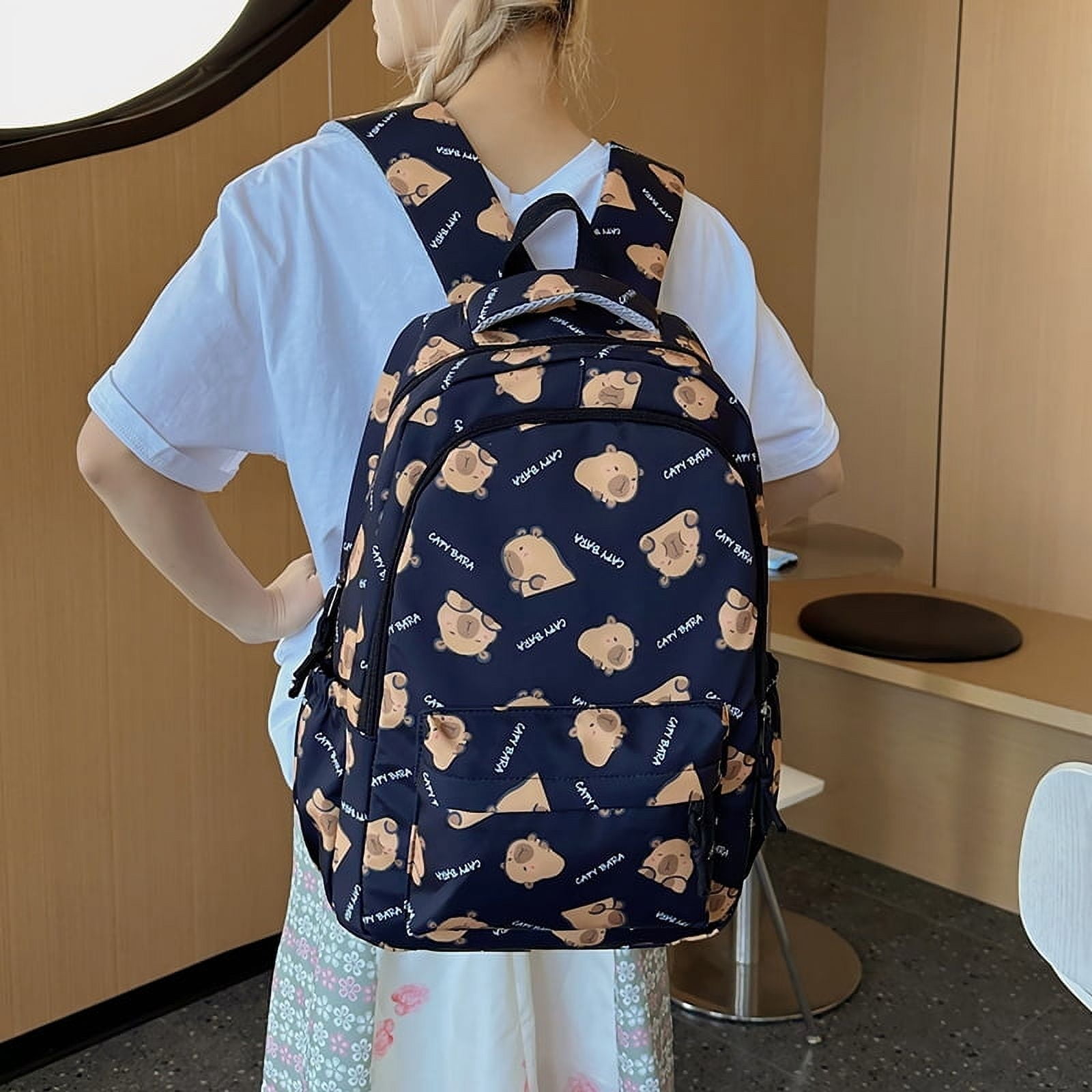 Hooray Teenagers School Bag, Cute Capybara Backpack Cartoon Laptop ...