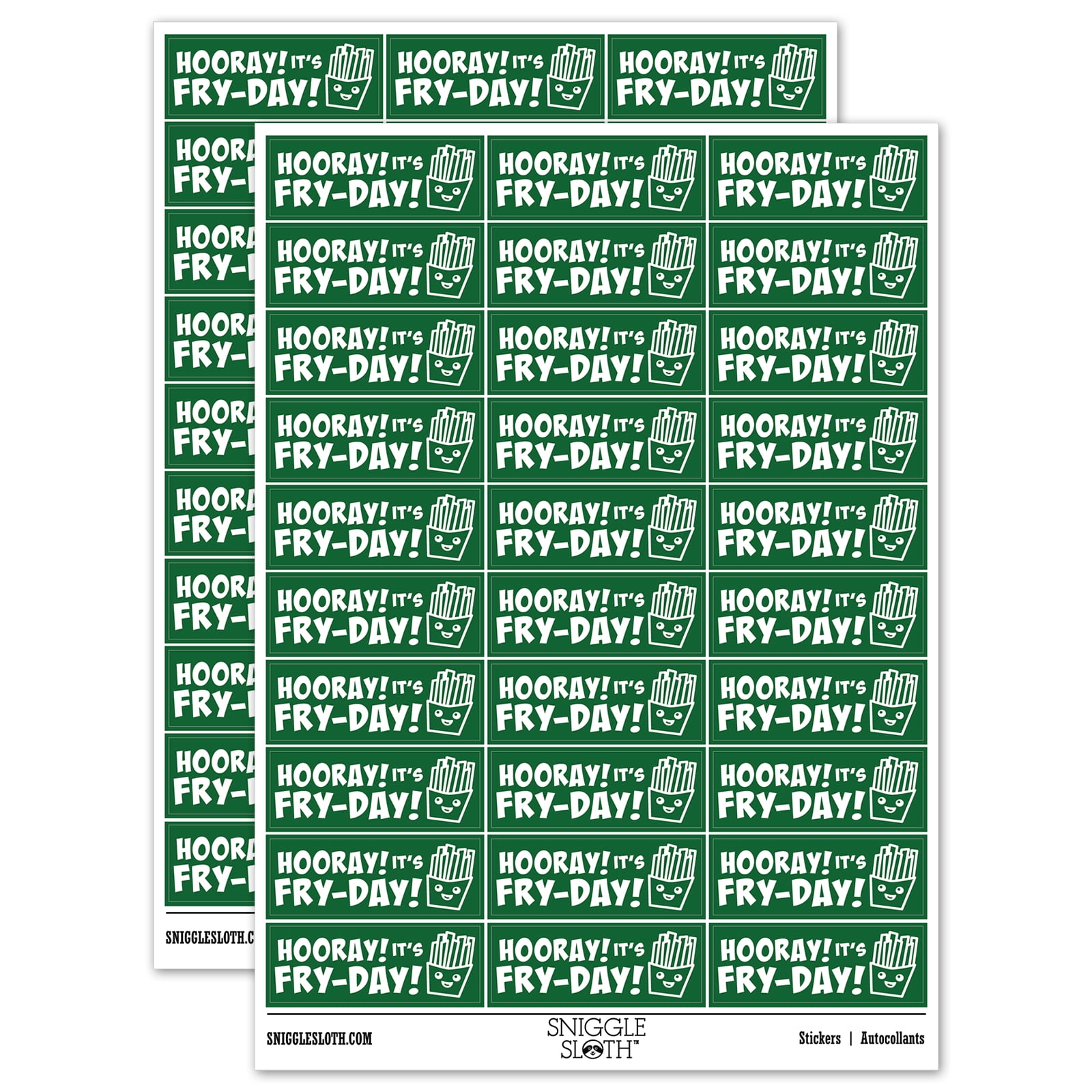Hooray it's Fry-Day Friday French Fries Teacher Student School Sticker ...