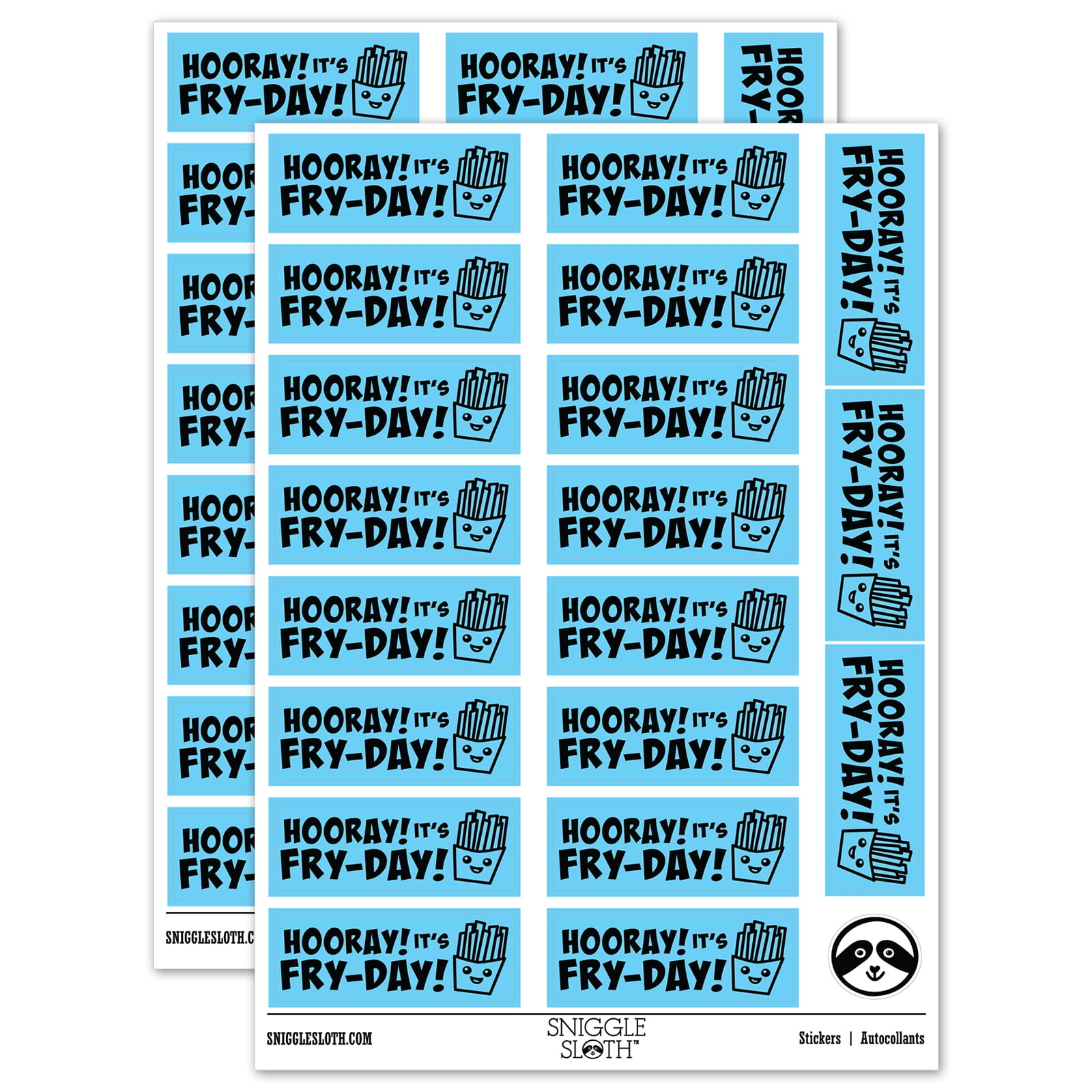 Hooray it's Fry-Day Friday French Fries Teacher Student School Sticker ...