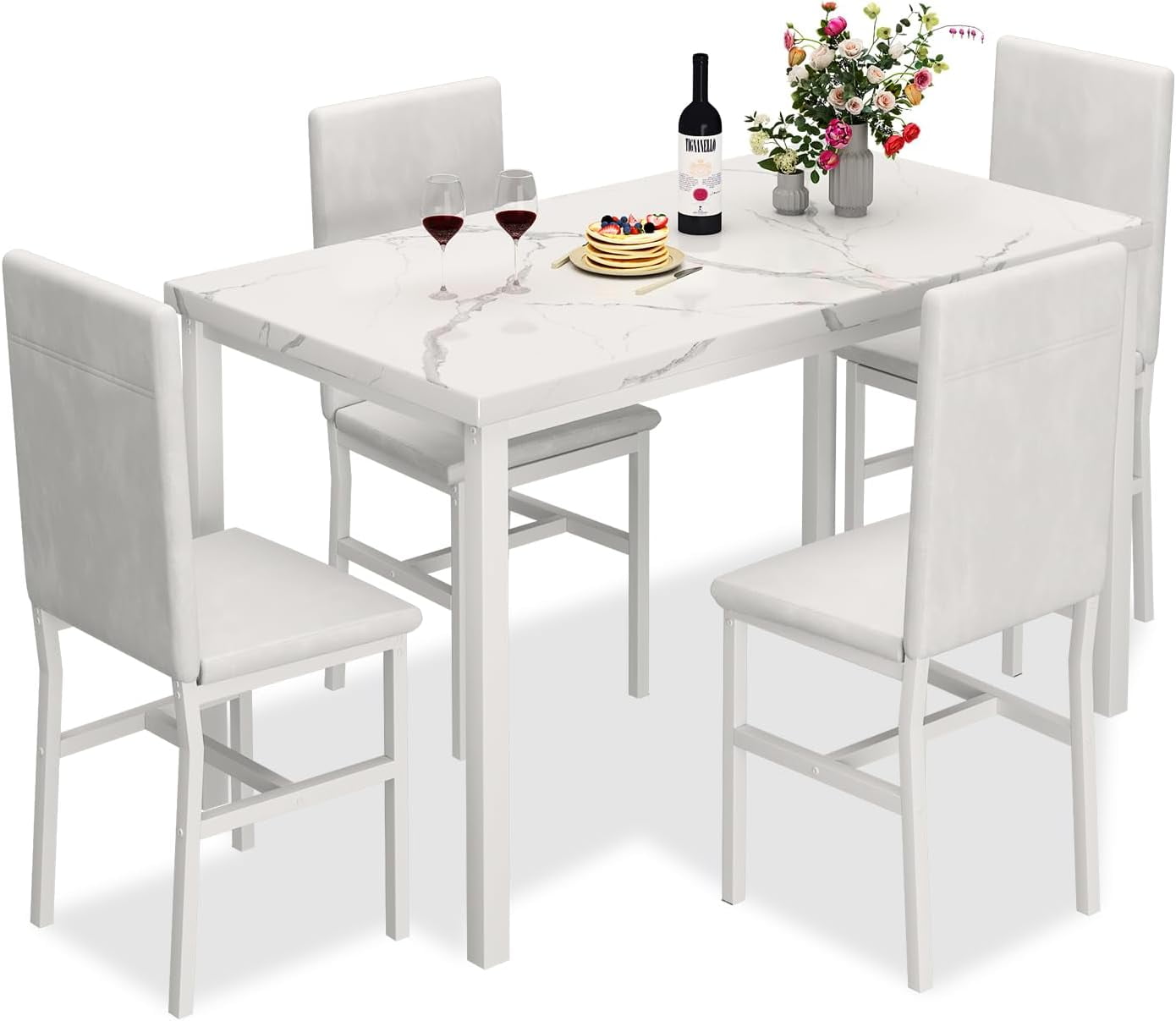 Hooseng Dining Table Set for 4- Space Saving Kitchen Table and Chairs ...