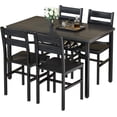 Hooseng Dining Table Set for 4, Wood Kitchen Table Chairs Set with ...