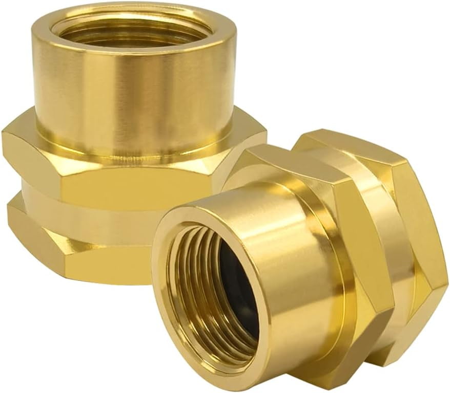 Hooshing 2PCS Garden Hose Adapter 1/2" NPT to 3/4" GHT Double Female ...