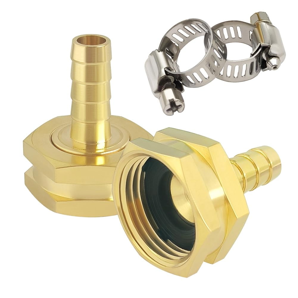 Hooshing 3/8" Barb x 3/4" GHT Female Garden Hose Swivel Adapter Heavy ...