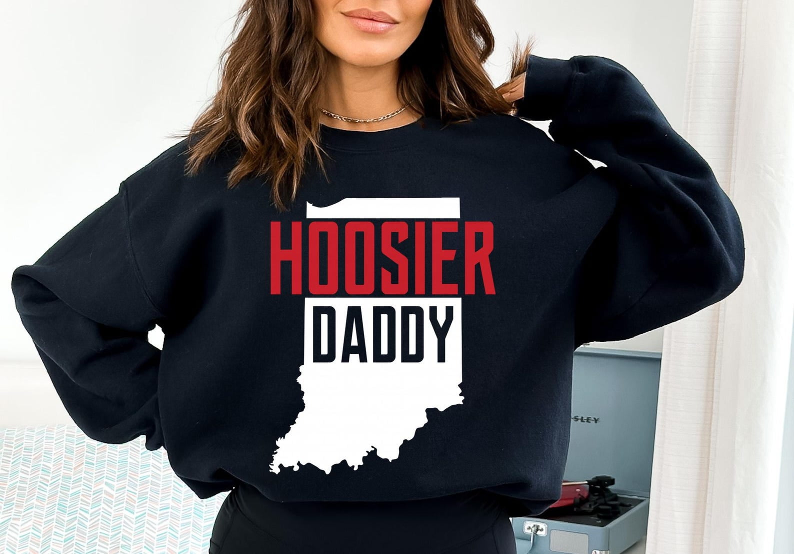 Hoosier Daddy Indiana State Map Sweatshirt - Walmart.com