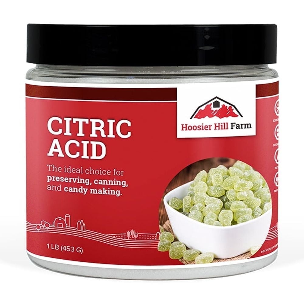 Hoosier Hill Farm, Citric Acid, 1 lb Jar, Natural Preservative ...