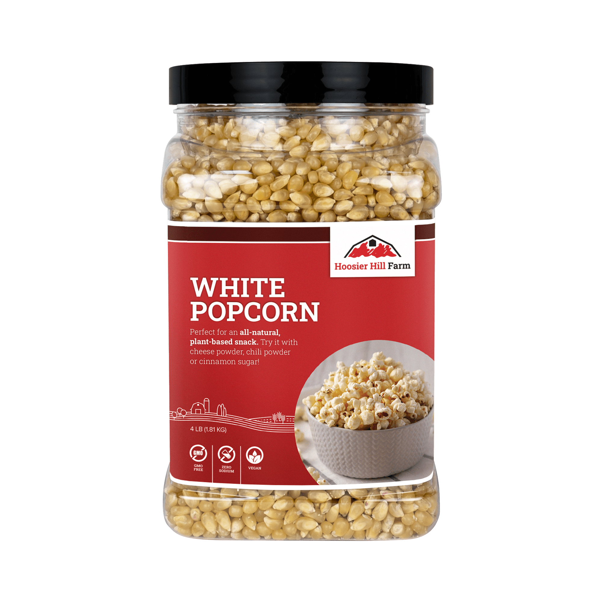Hoosier Hill Farm White Popcorn, 4 lb Jar GMO-Free - Walmart.com