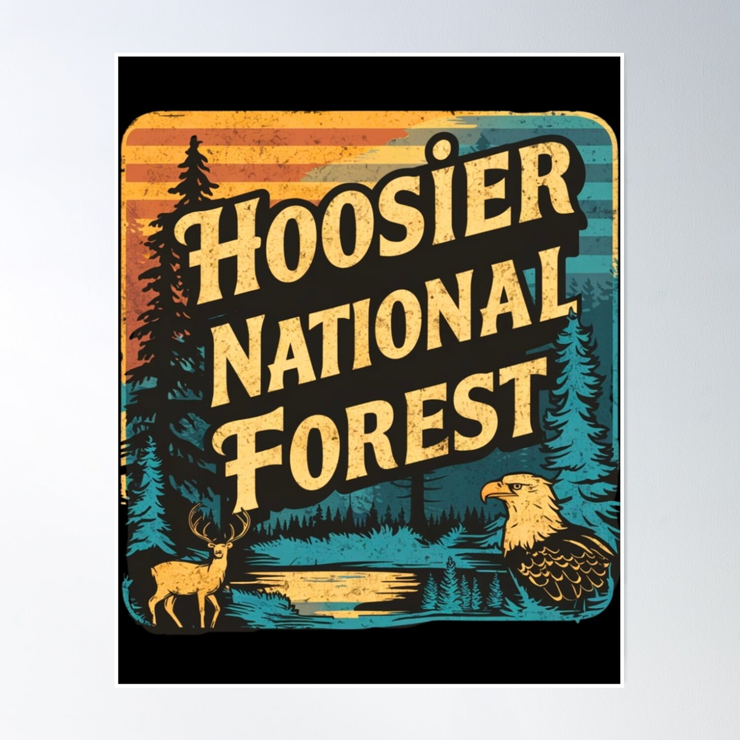 Hoosier National Forest Indiana National Forest Poster Wall Art, Modern ...