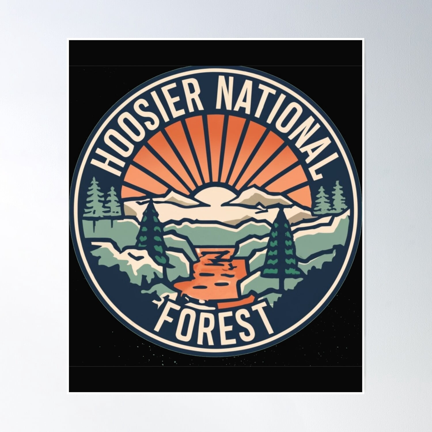 Hoosier National Forest Logo Text Design Poster Wall Art, Modern Wall ...