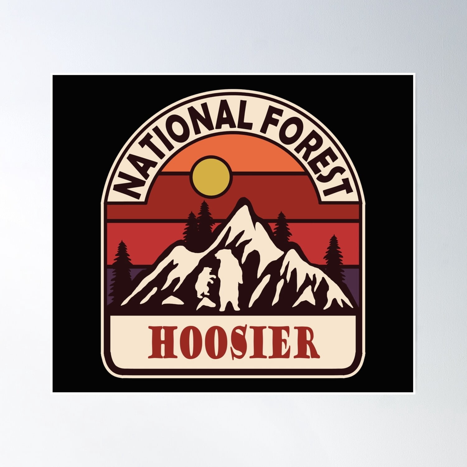 Hoosier National Forest Poster Wall Art, Modern Wall Decor, 12x18 ...