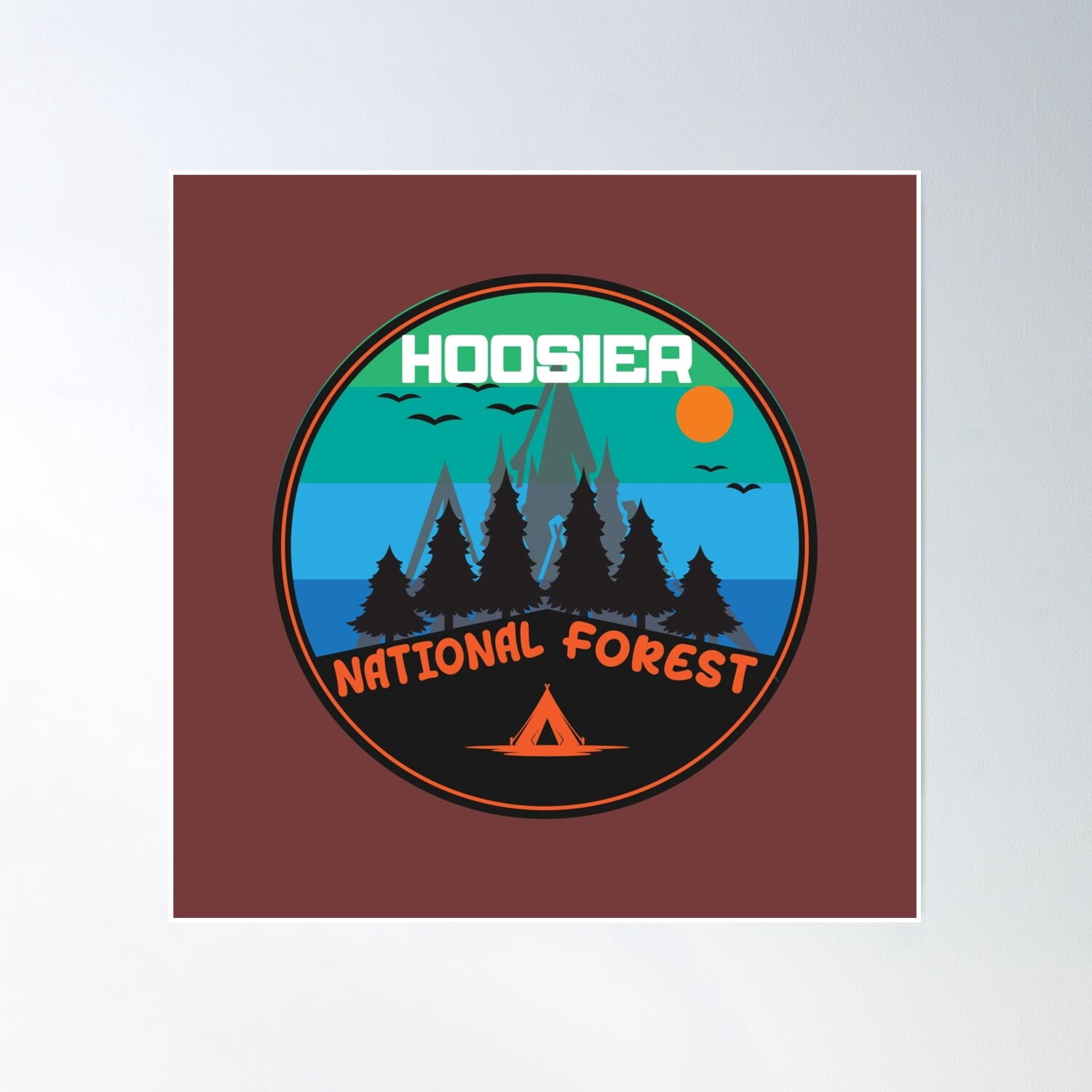 Hoosier National Forest Poster Wall Art, Modern Wall Decor, 30x30 ...