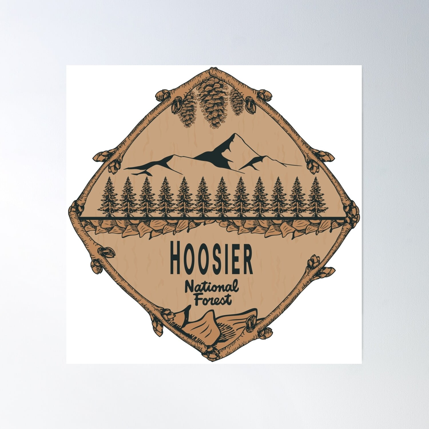 Hoosier National Forest Retro Sign Poster Wall Art, Modern Wall Decor ...