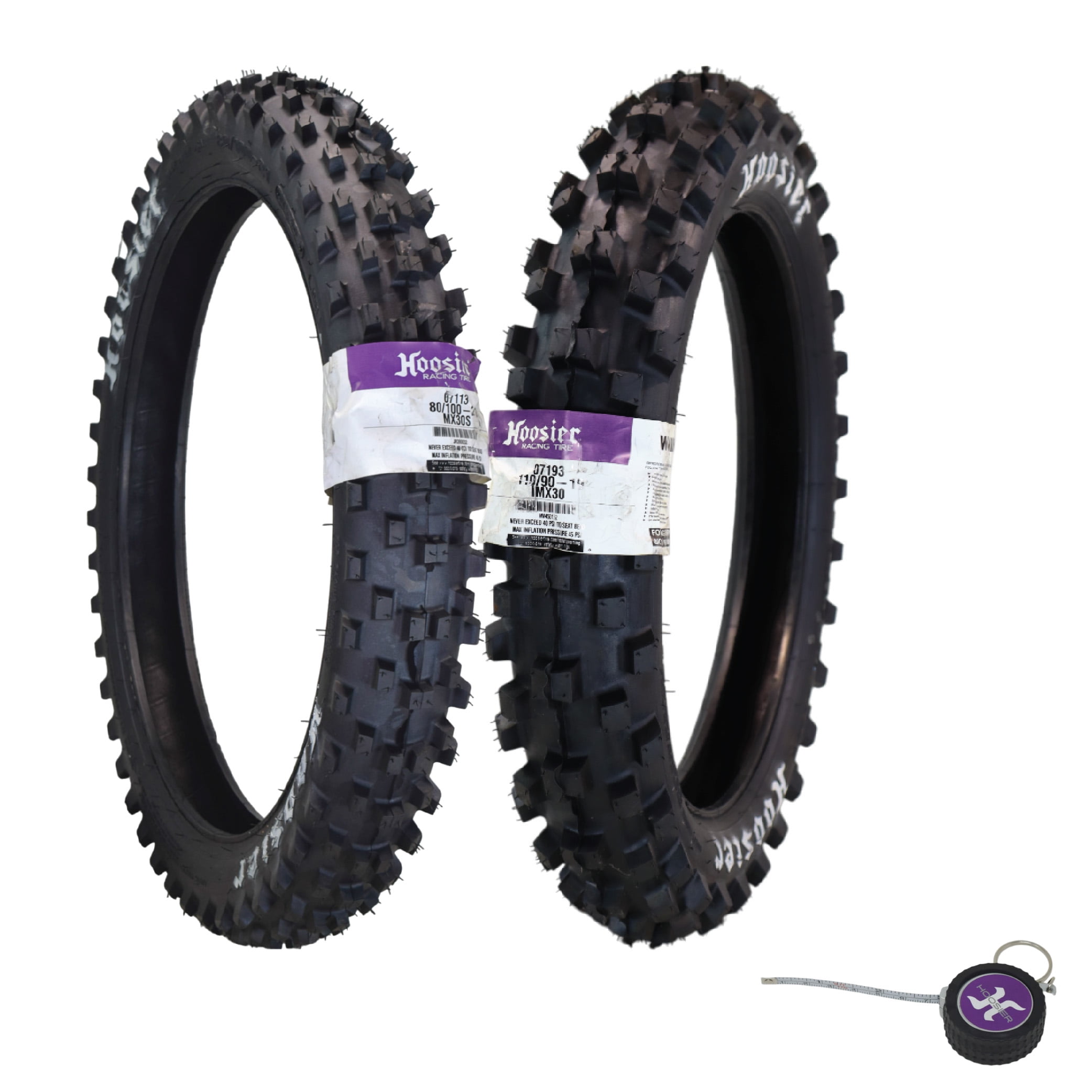 Hoosier Racing MX Tire Set: 80/100-21 MX30S Front & 110/90-19 IMX30 ...