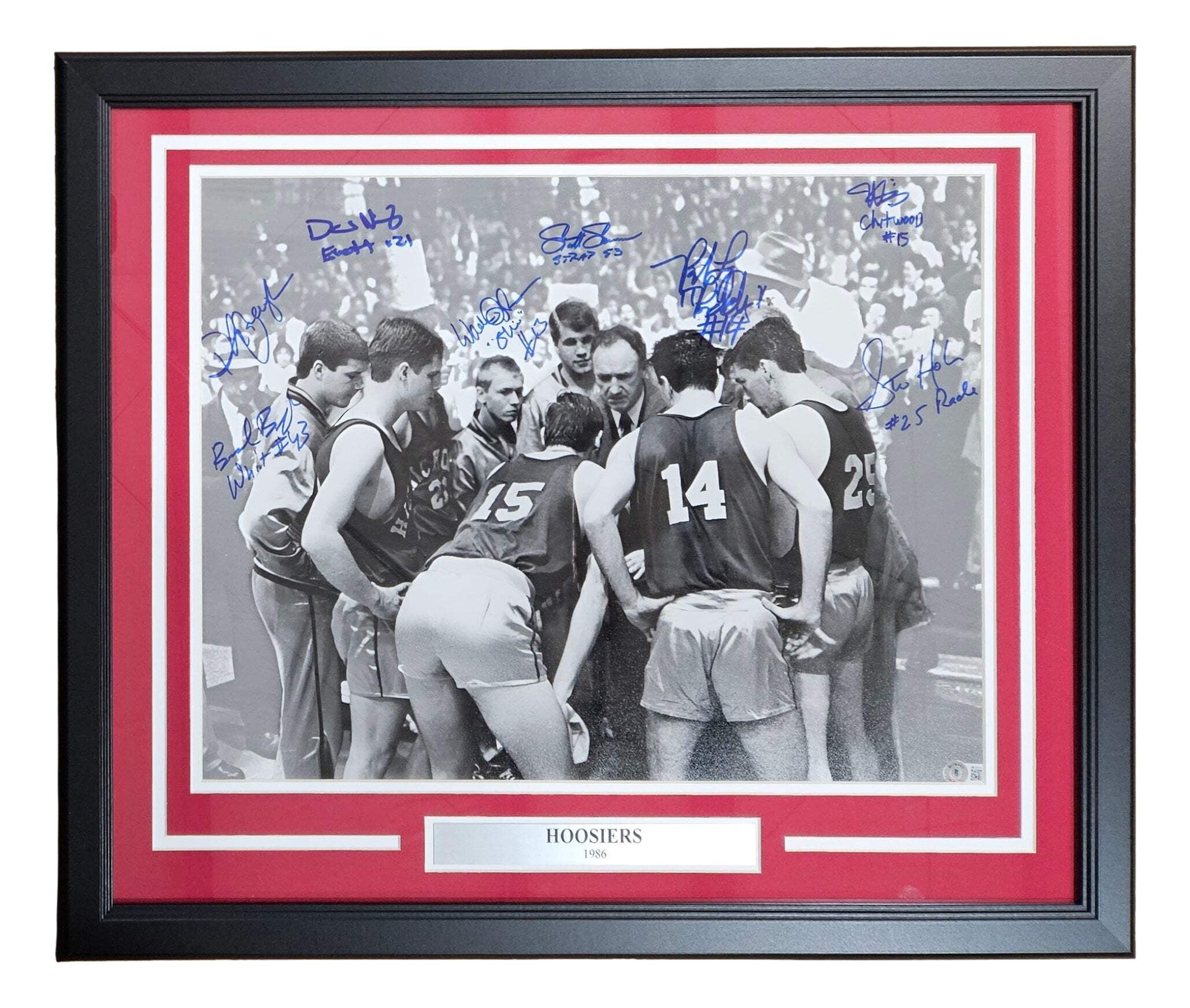 Hoosiers (8) Cast Signed Framed 16x20 Team Huddle Photo BAS - Walmart.com