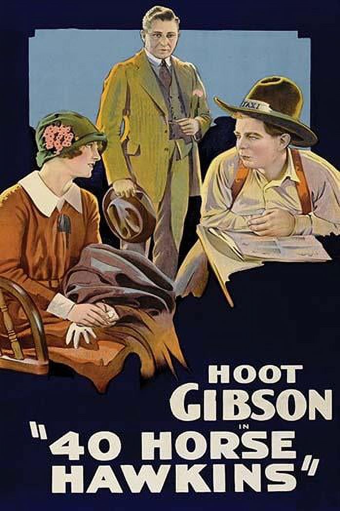 Hoot Gibson, Cowboy at a desk speaks to a young Girl Poster Print by ...