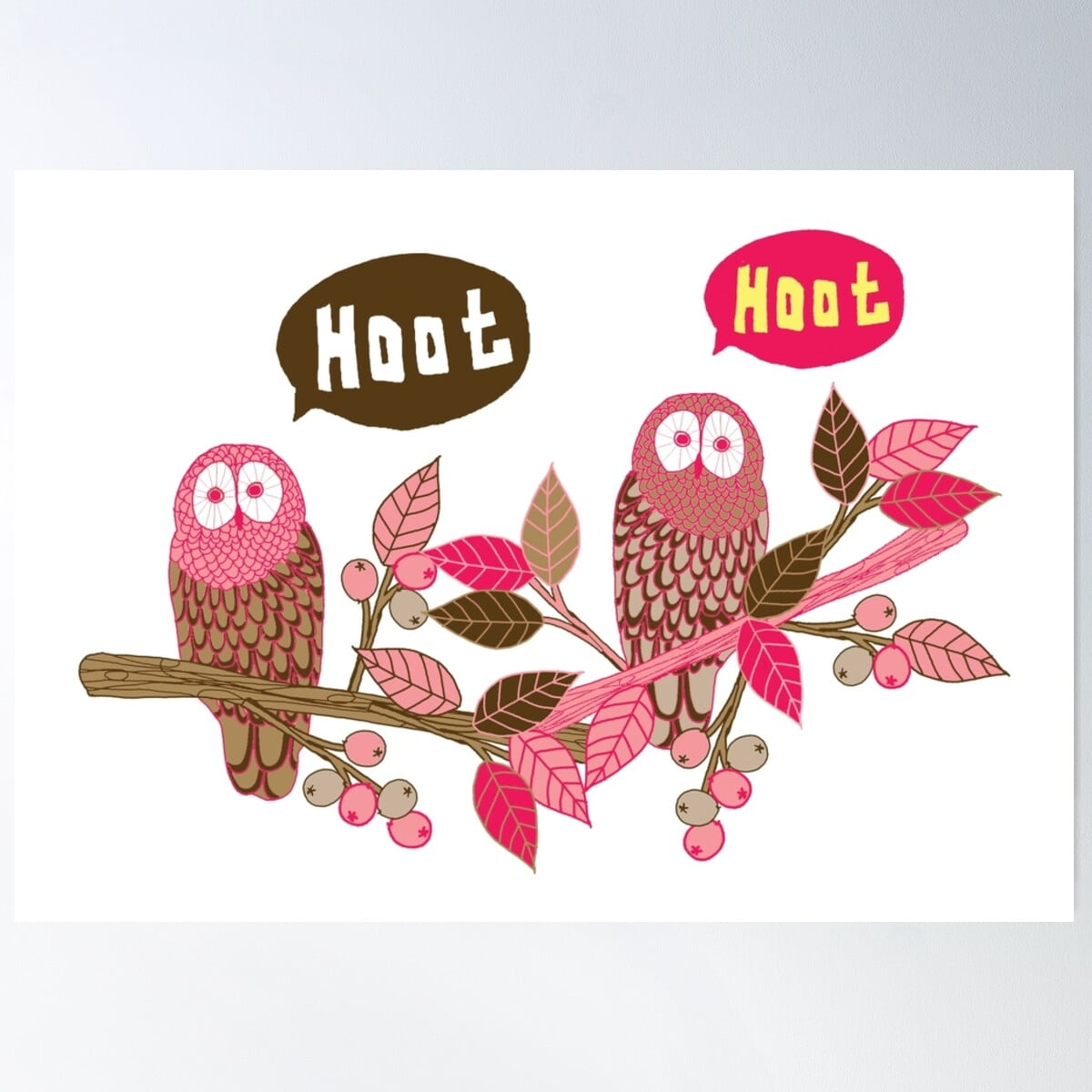 Hoot Hoot Poster Wall Art, Modern Wall Decor For Living Room Bedroom ...