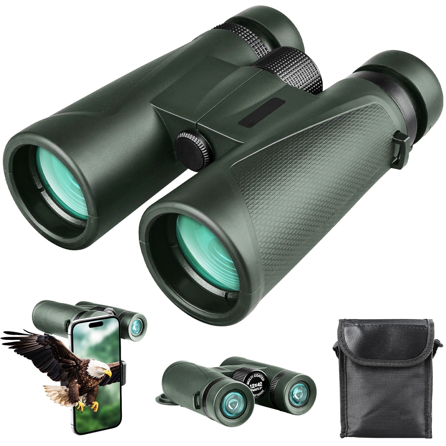 Hootek Binoculars for Adults, 12x42 Professional Binoculars Waterproof ...